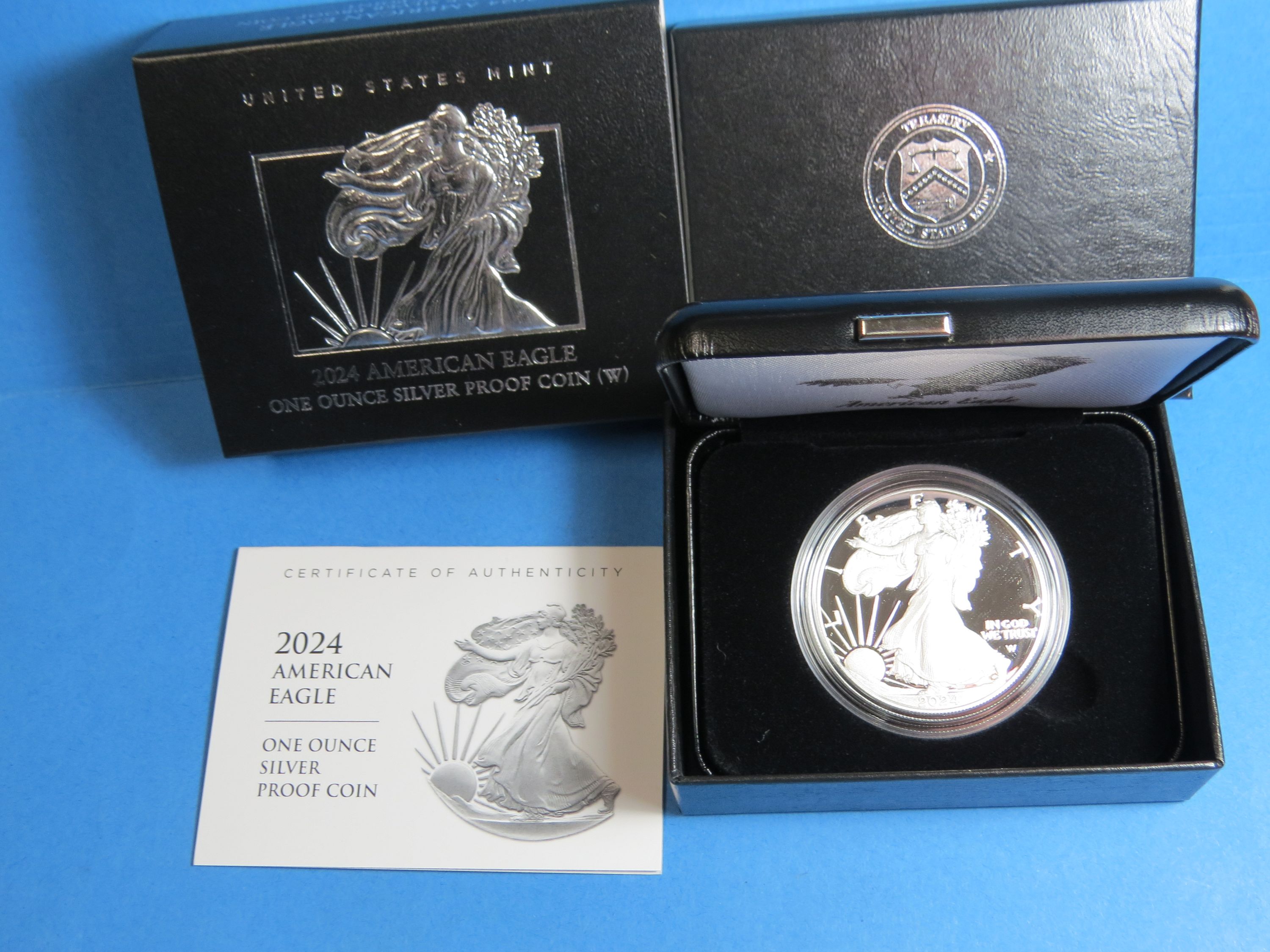 2024-W AMERICAN SILVER EAGLE PROOF DOLLAR (99.99% PURE SILVER) Incl ...