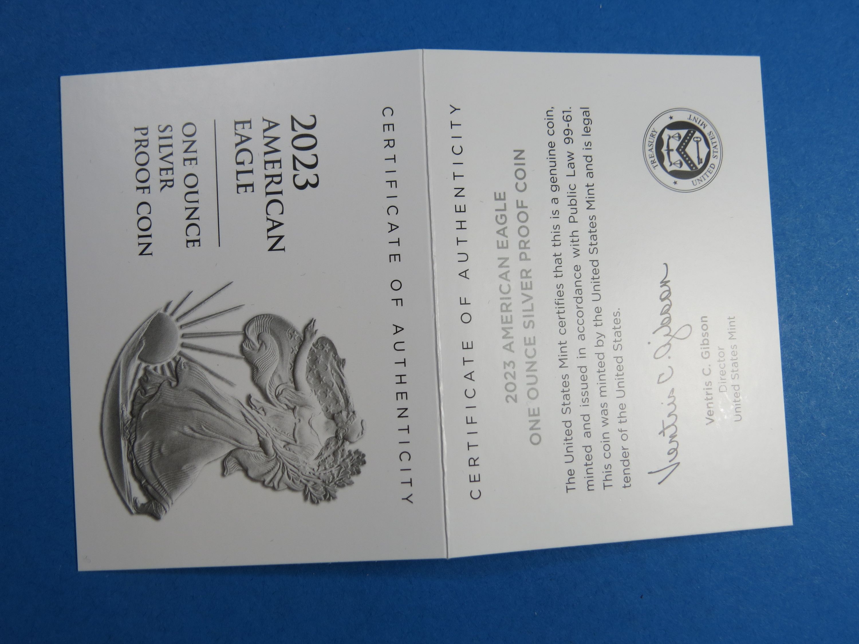 2023-S AMERICAN SILVER EAGLE PROOF DOLLAR (99.99% PURE SILVER) Incl ...