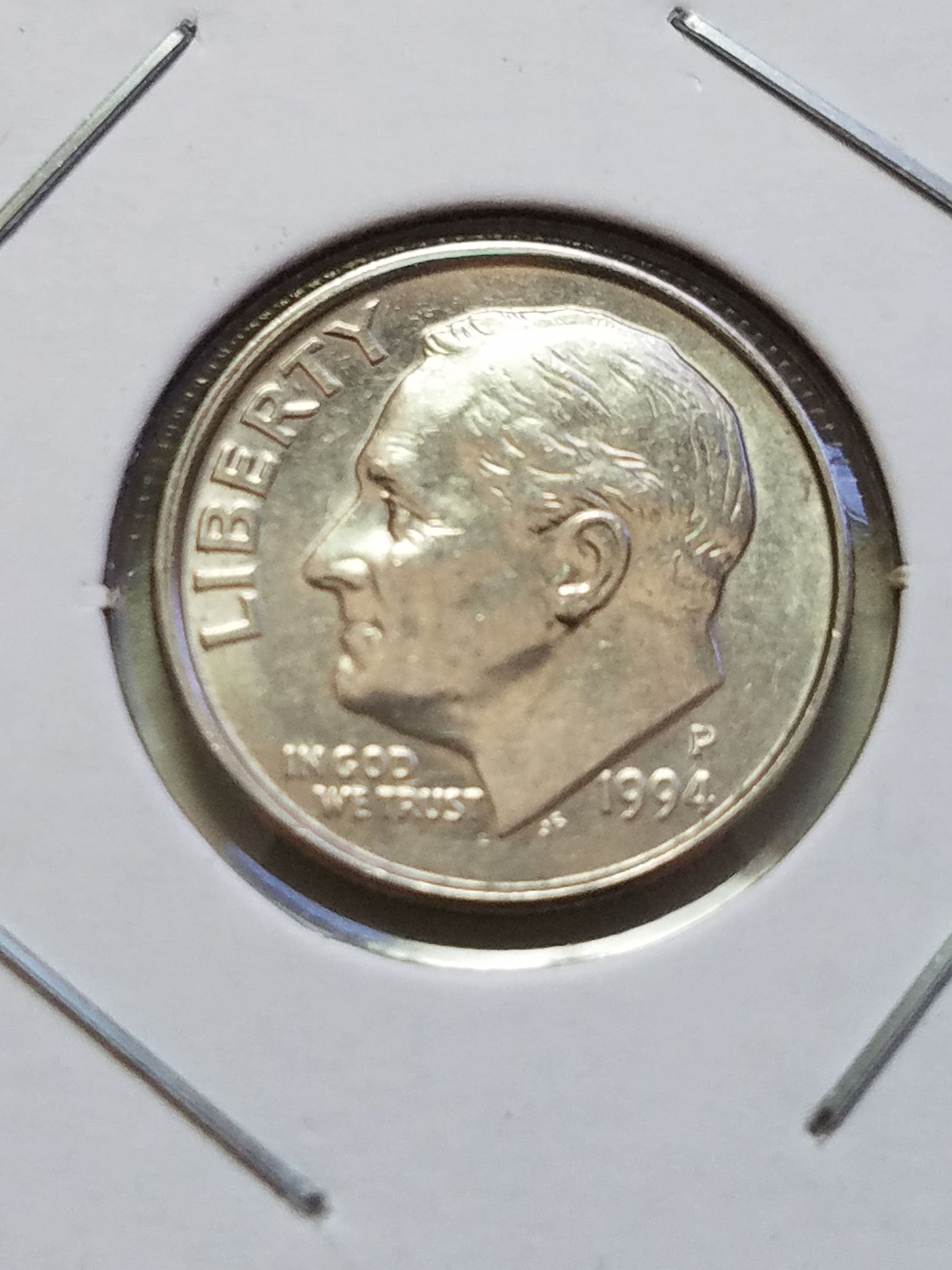 1994 P Roosevelt Dime Double Off Center and Finning - For Sale, Buy Now ...
