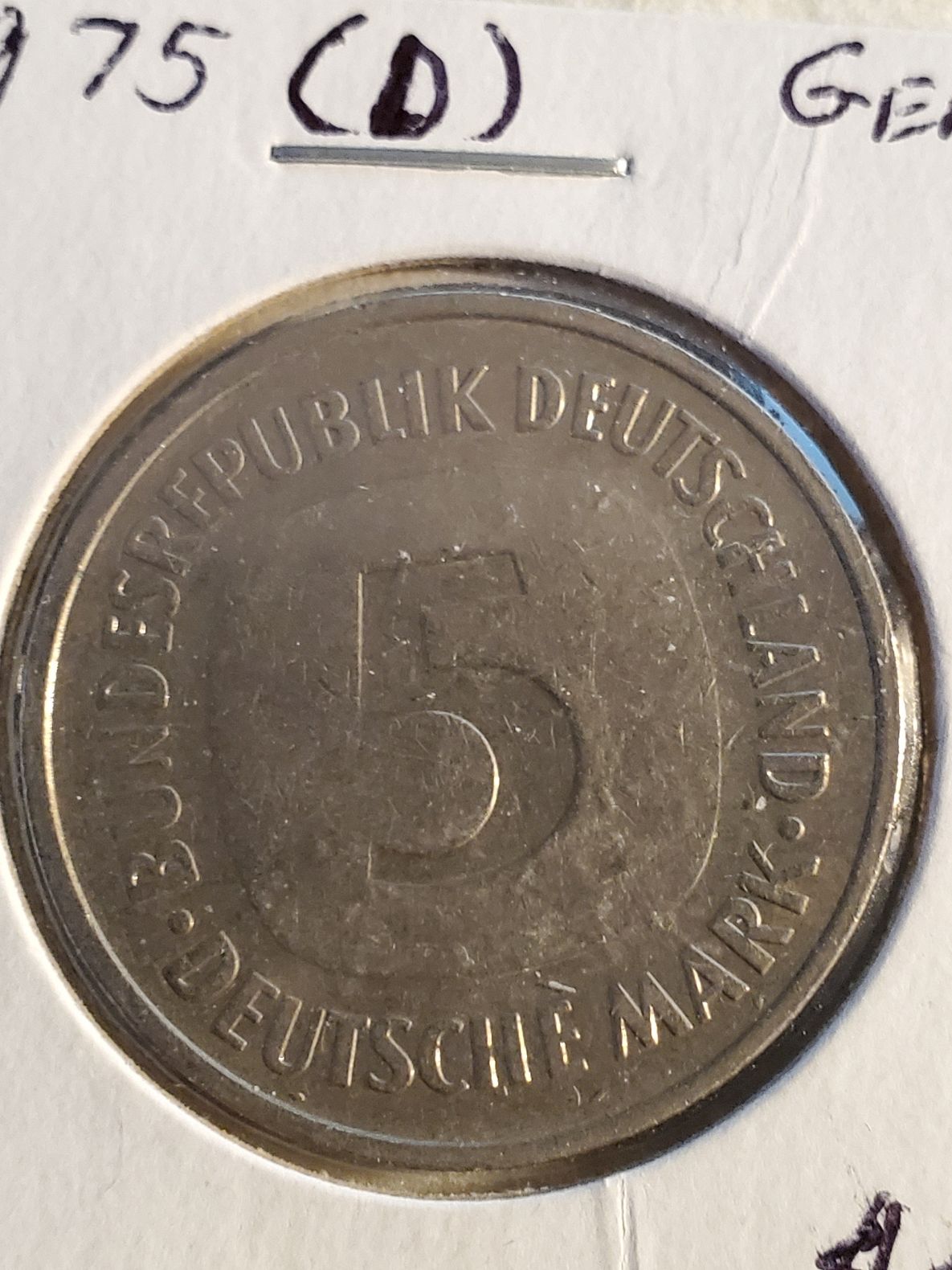 1975 (D) Germany 5 Mark - For Sale, Buy Now Online - Item #874553