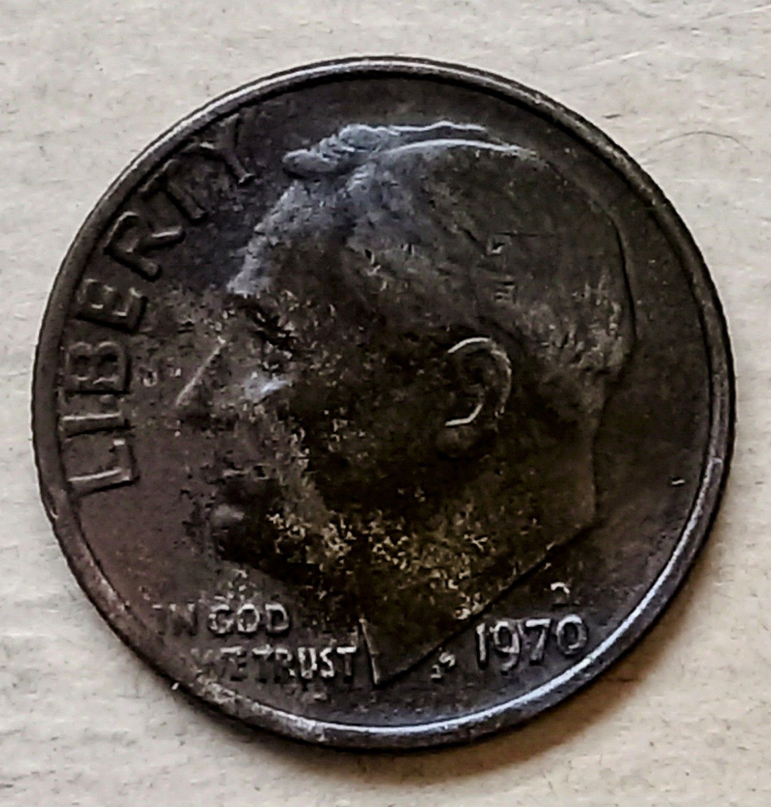 1970 D Roosevelt Dime • Toned Black Beauty • Avg Circulated - For Sale ...