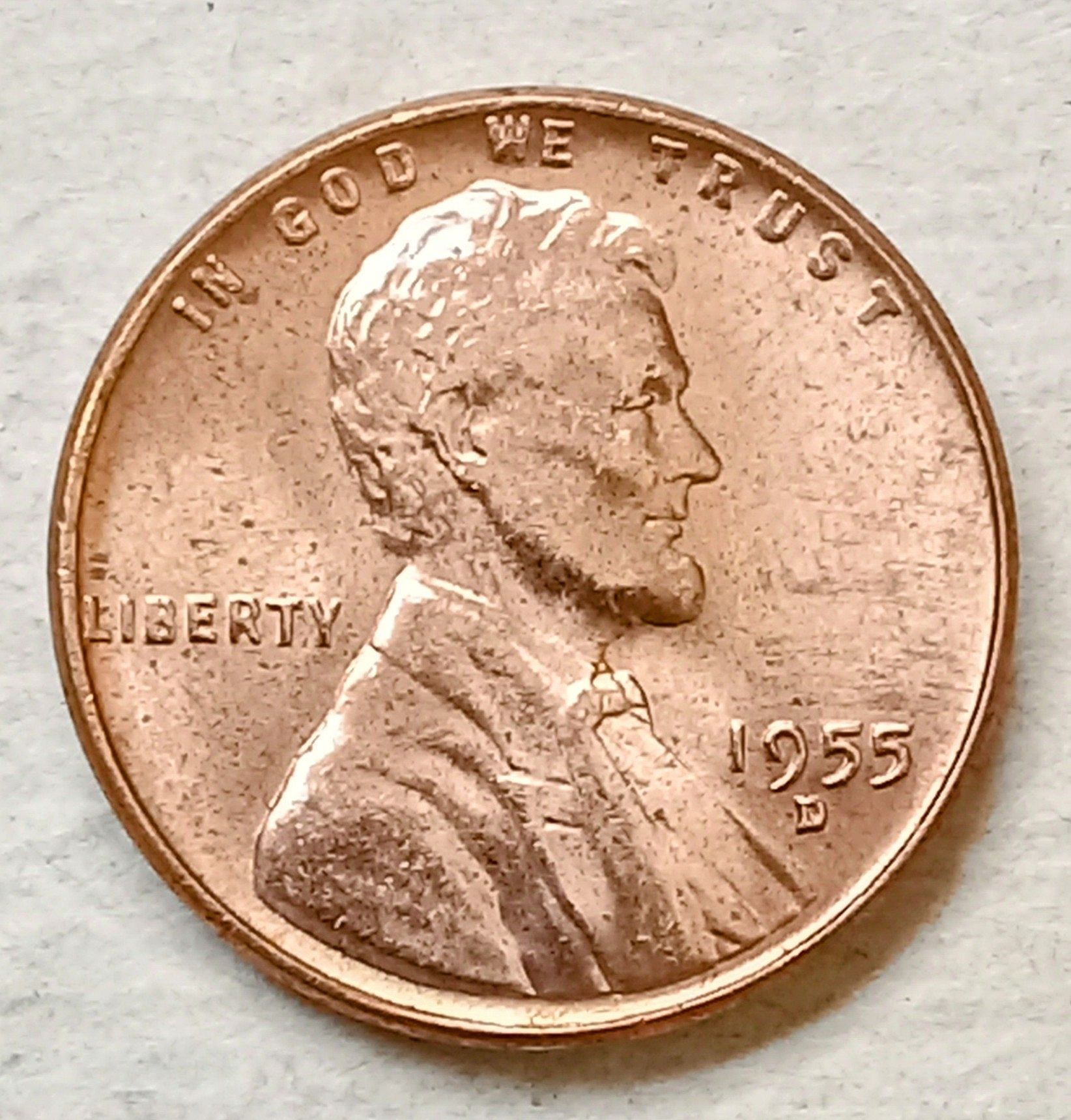 1955 D Lincoln Wheat Cent Penny • RD • BU *w124v - For Sale, Buy Now ...