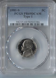 1981 - S JEFFERSON NICKEL " Type 1 " PCGS PR69DCAM - For Sale, Buy Now ...