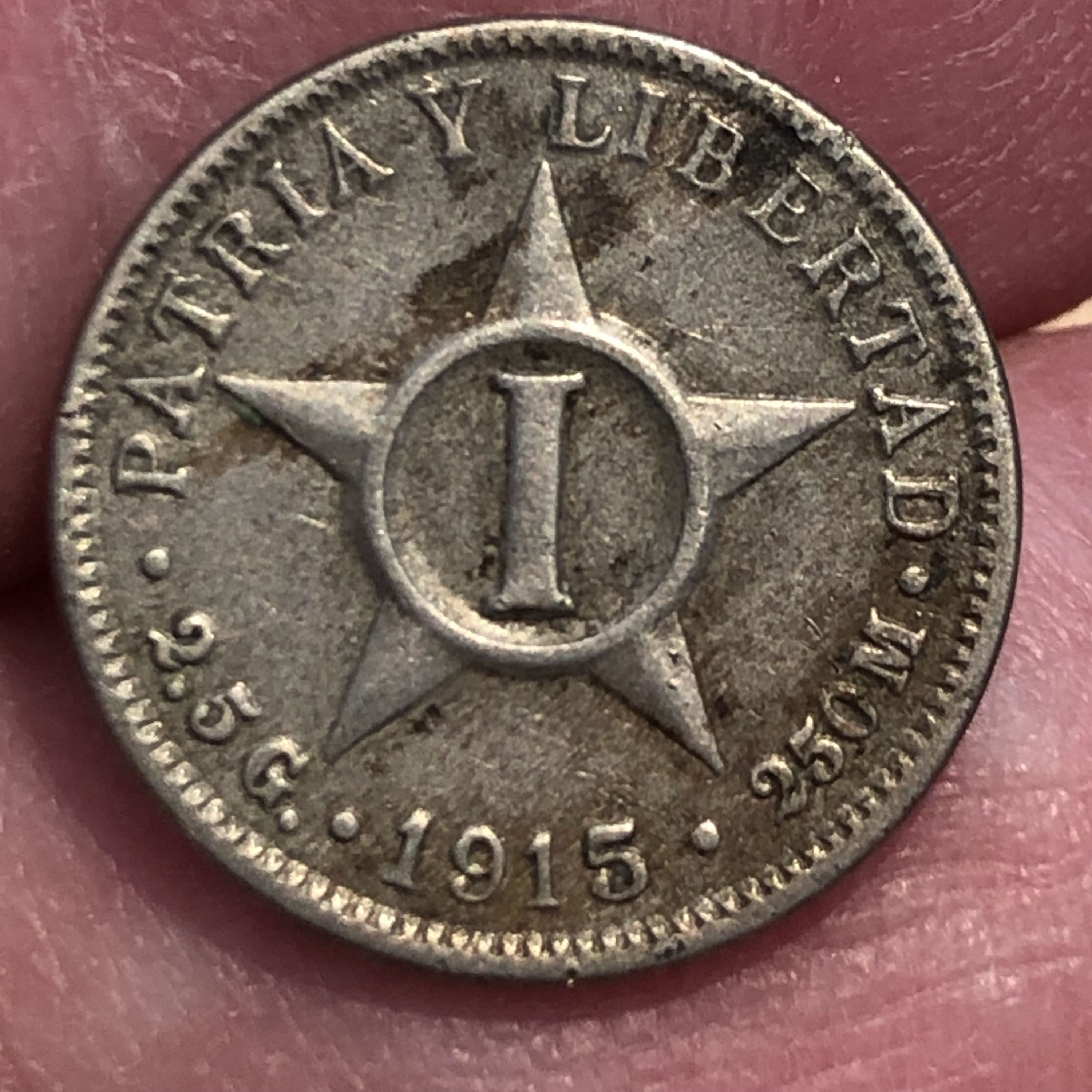1915 Cuba 1 Centavos Copper-Nickel Coin - F (Fine) condition - For Sale ...