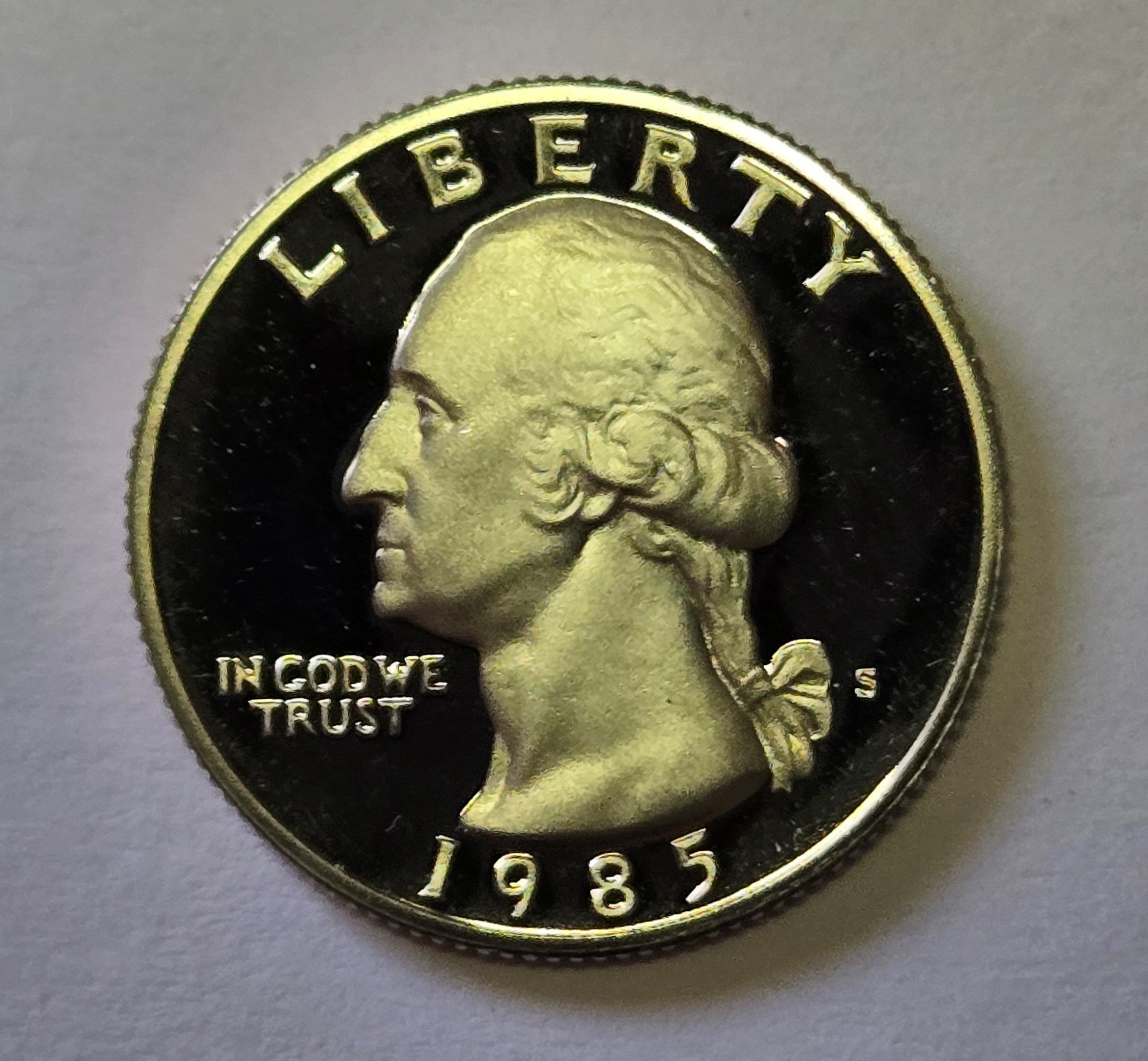 1985-S Washington Quarter Proof-64 (Near Gem) - For Sale, Buy Now ...