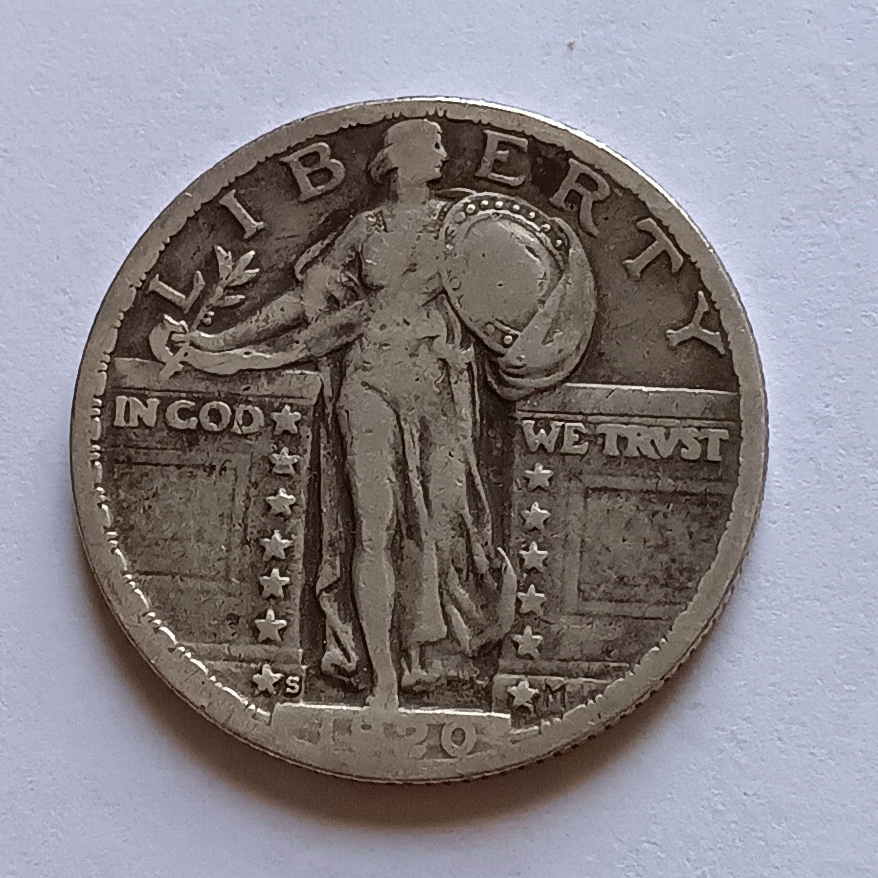 1920-S Standing Liberty Quarter Dollar - For Sale, Buy Now Online ...