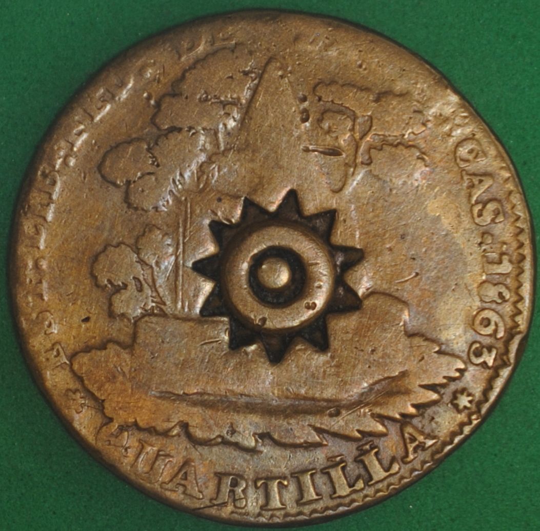 1863 Mexico/Zacatecas Cuartillo VG Details Counterstamped - For Sale ...
