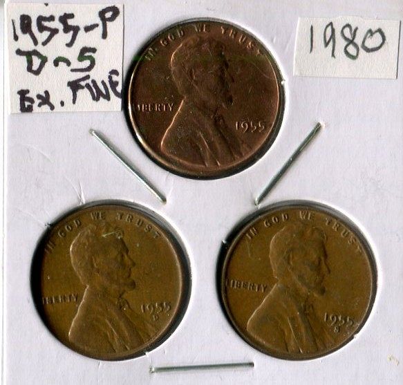 1955 - P - D - S LINCOLN CENT SET - EXTRA FINE - For Sale, Buy Now ...
