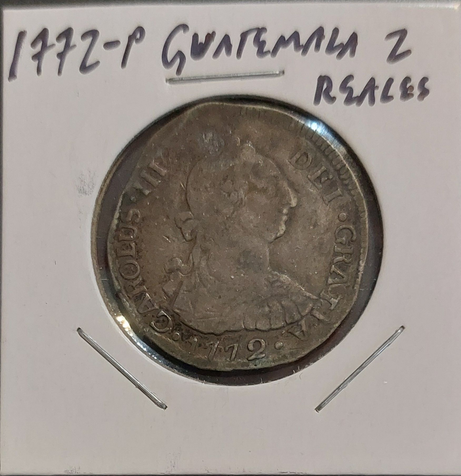 1772 P Guatemala Pillar 2 Reales Antique Silver Pirate Spanish Colonial ...