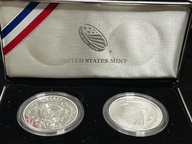 2019 Am. Legion 100th Ann. Commemorative Silver Dollar & Medal Set W ...