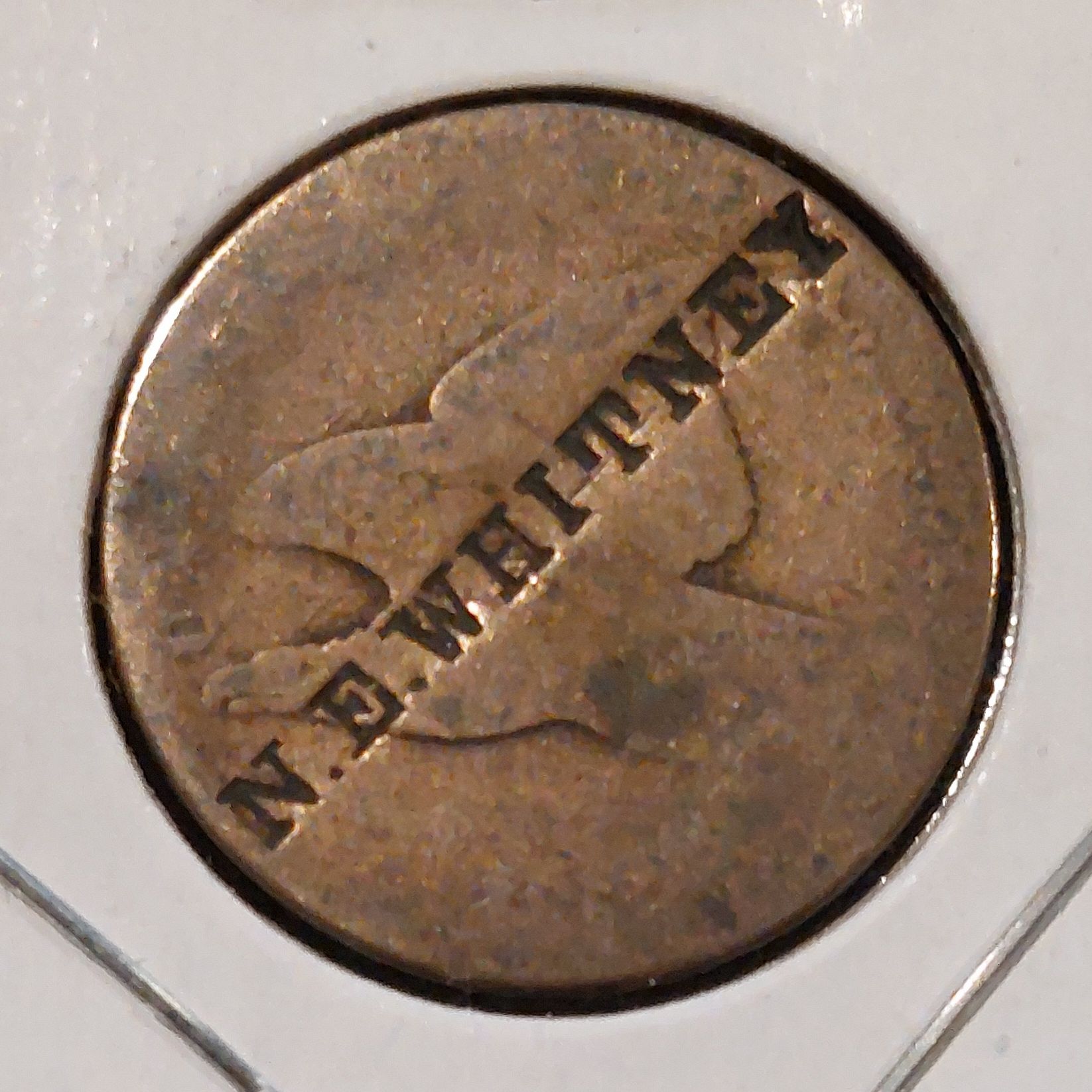 1856-1858 Flying Eagle Cent Coin N E WHITNEY Merchant COUNTERSTAMP ...
