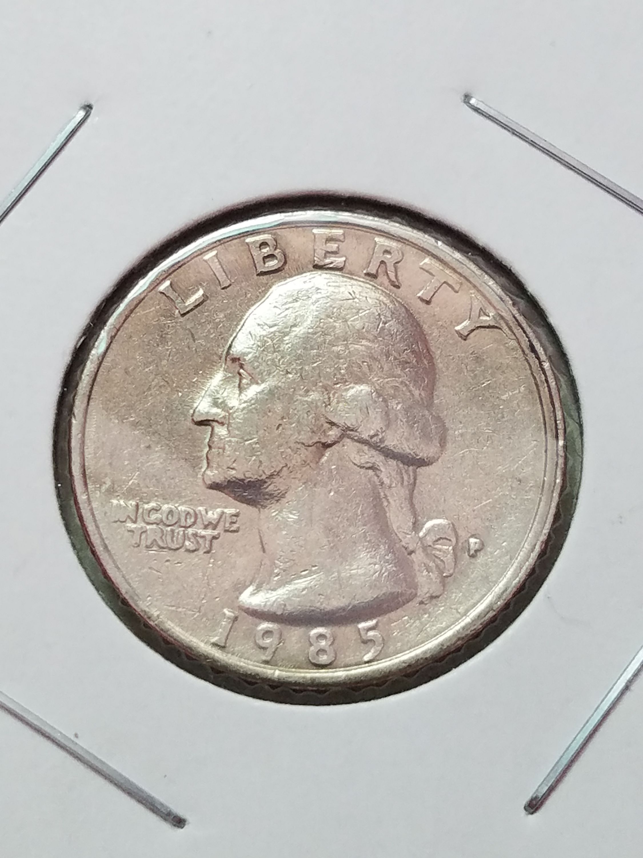 1985 P Washington Quarter Off Center and Finning - For Sale, Buy Now ...