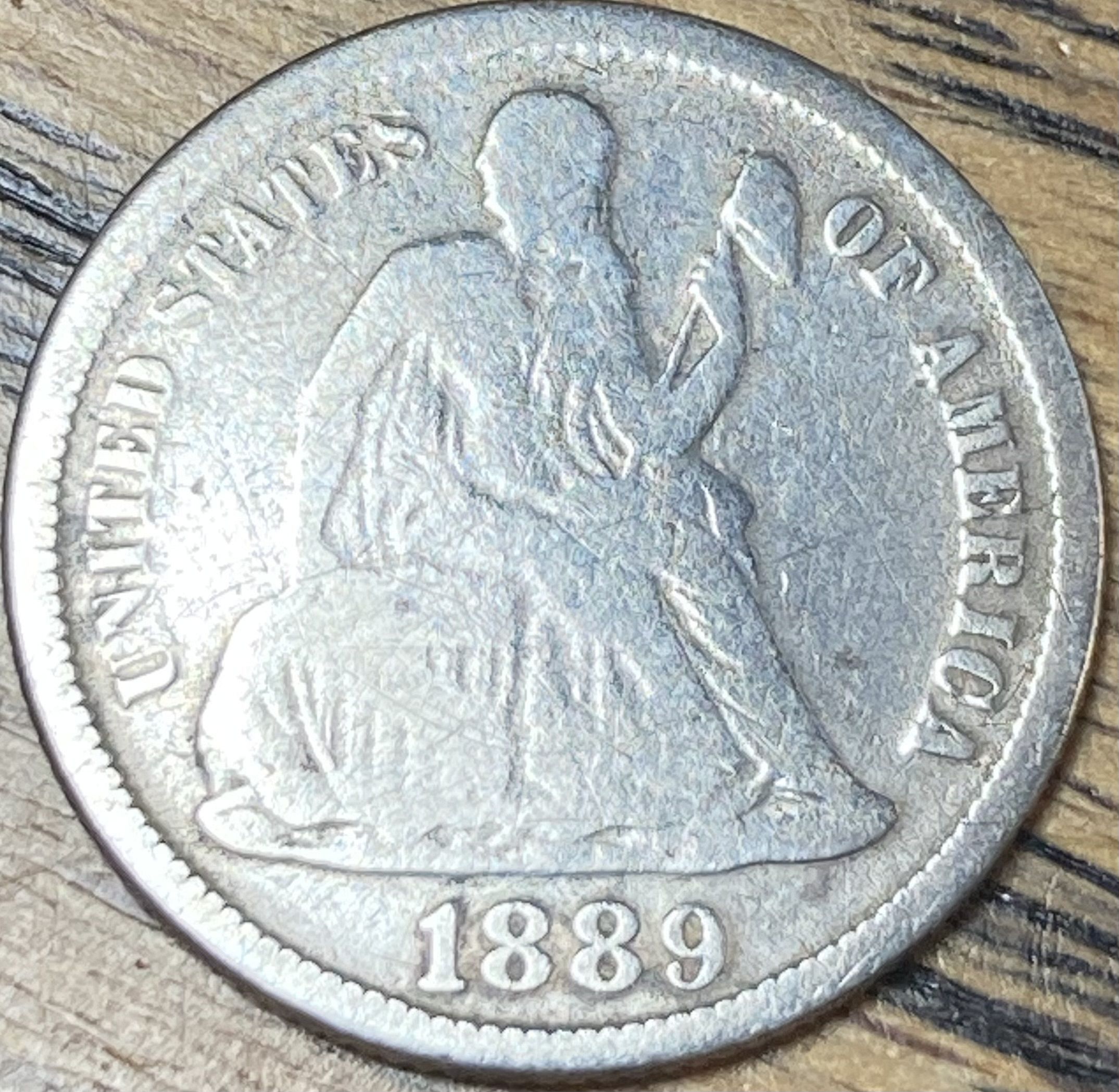 1889 seated liberty dime in VERY GOOD condition - For Sale, Buy Now ...