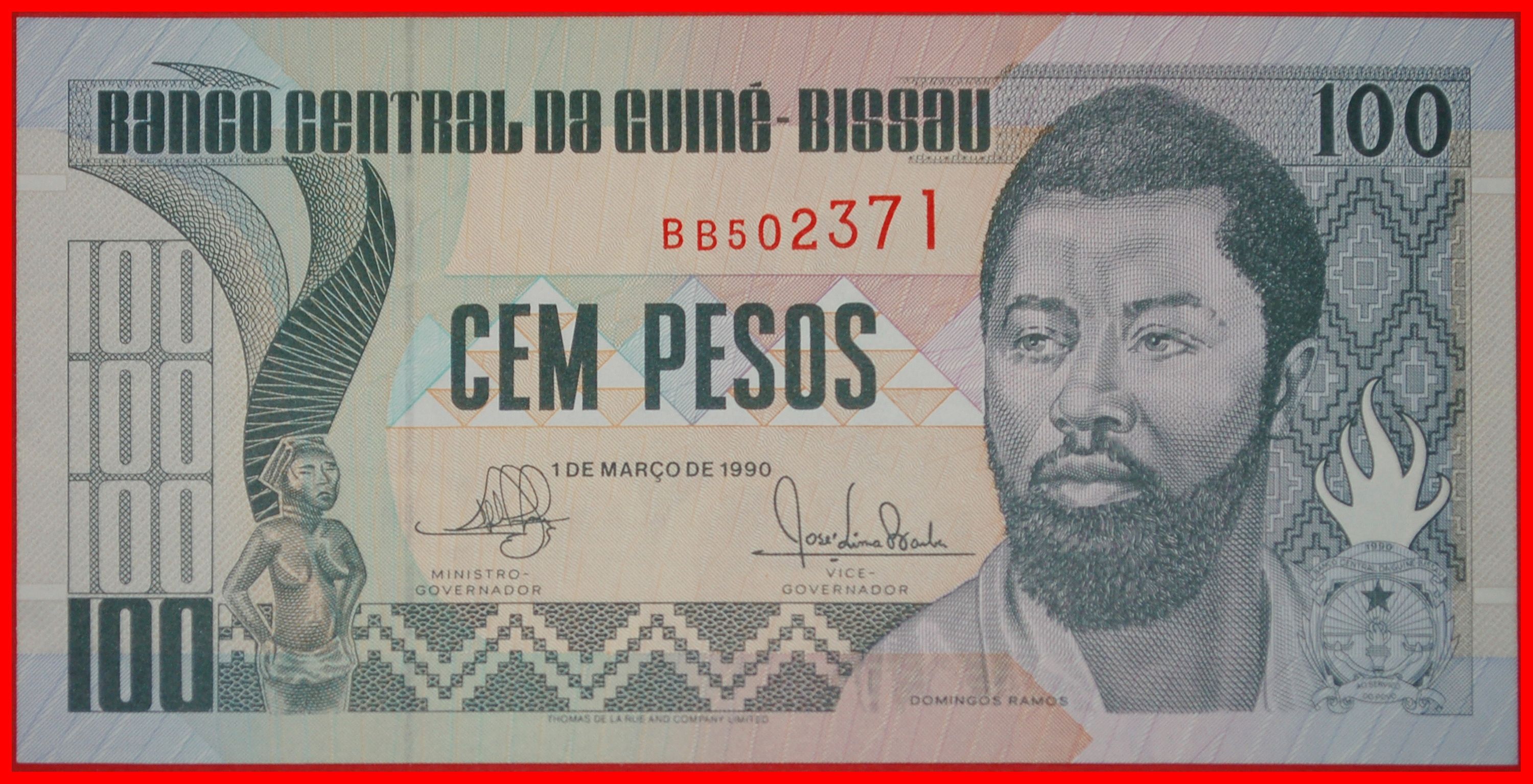 GREAT BRITAIN: GUINEA-BISSAU ★ 100 PESOS 1990 RAMOS (1935-1966)! UNC ...