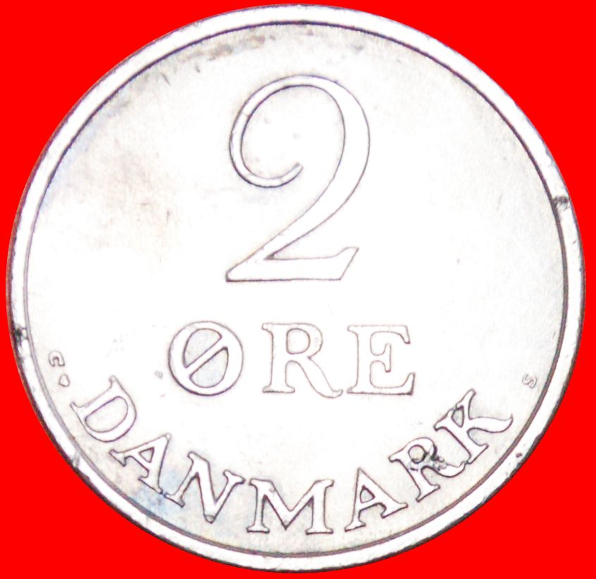 MONOGRAM FREDERIK IX (1899-1972): DENMARK ★ 2 ORE 1971! MINT LUSTRE ...