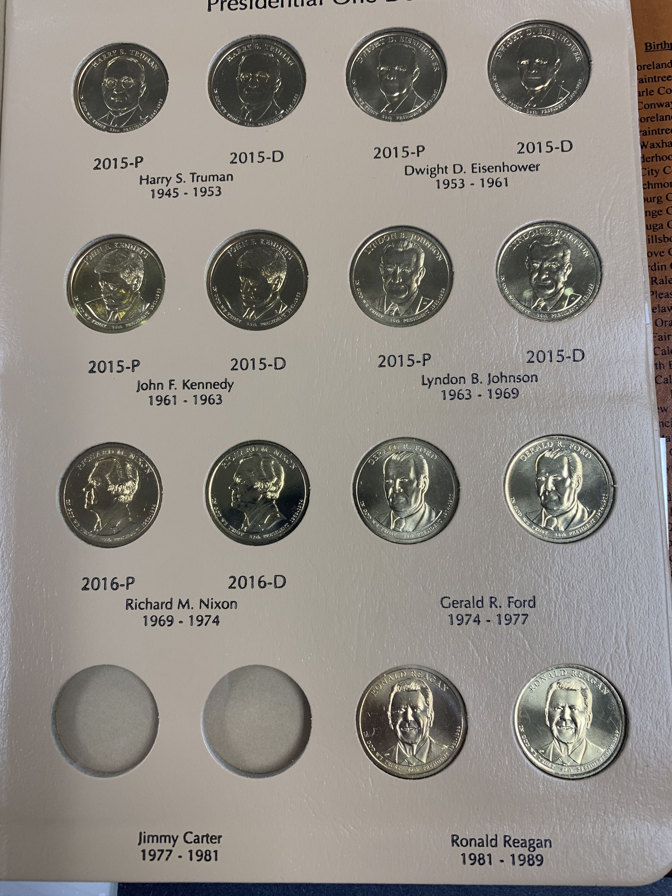 Presidential Dollar Set.P&D Complete (78 coins) (8476) - For Sale, Buy ...