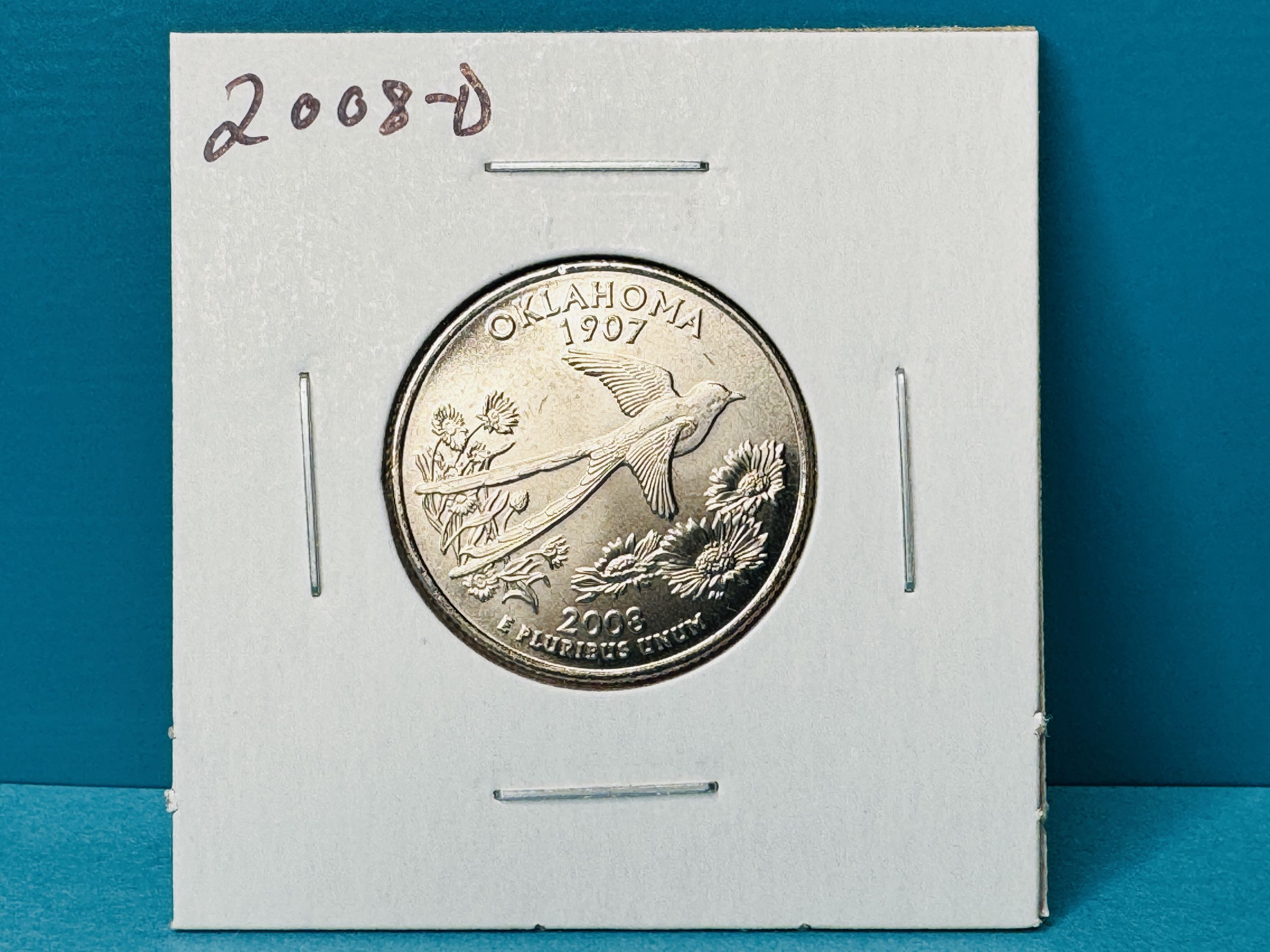 2008-D Oklahoma 50 State Quarter - For Sale, Buy Now Online - Item #900497