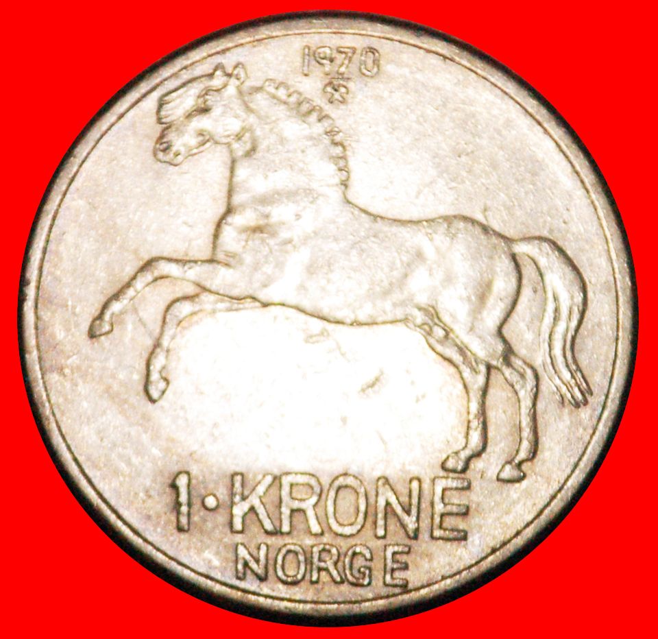 HORSE (1958-1973): NORWAY ★ 1 CROWN 1970 UNCOMMON MINT LUSTRE! - For ...