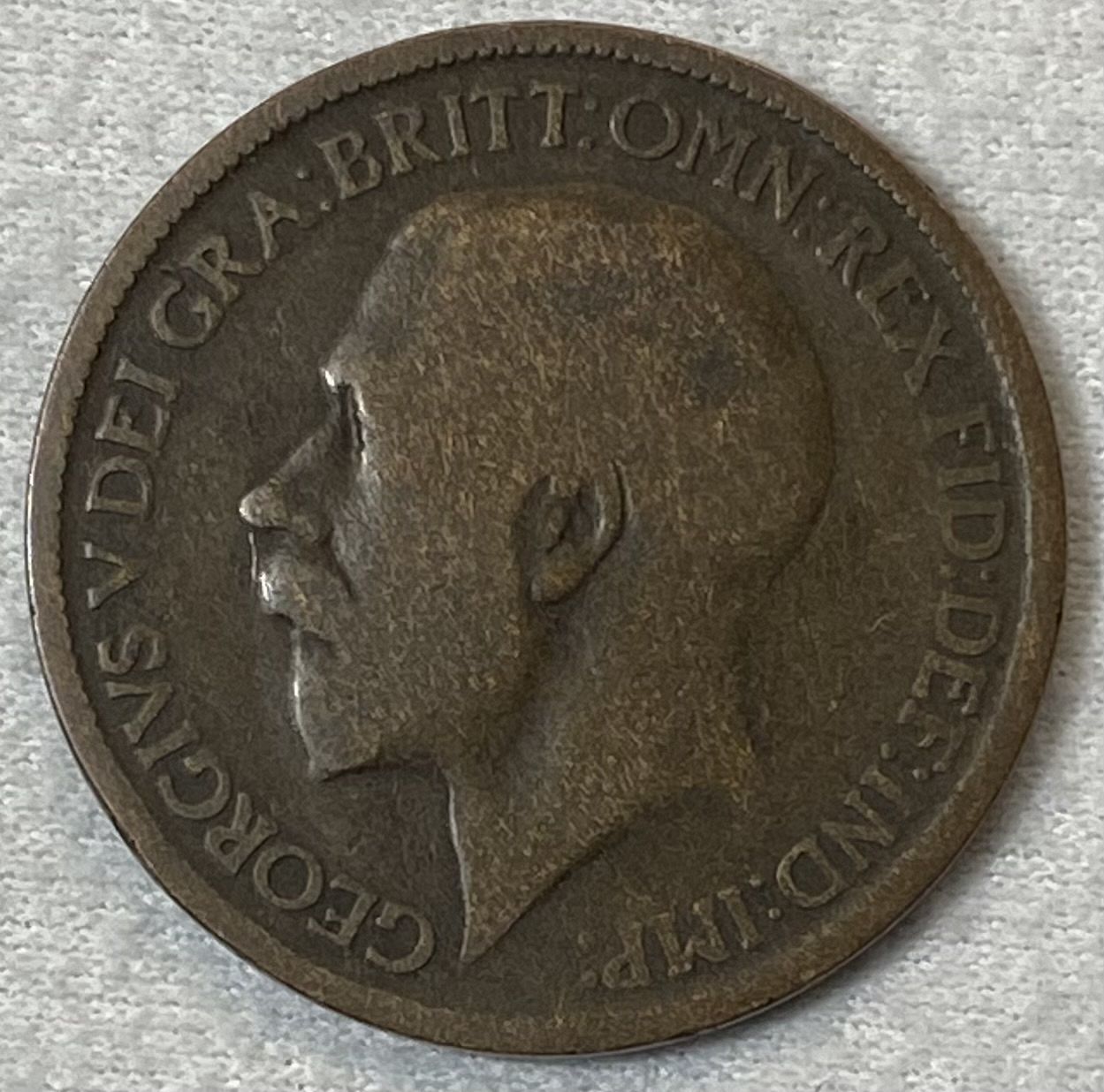 1917 United Kingdom One Penny Britain British World coin Free Shipping ...