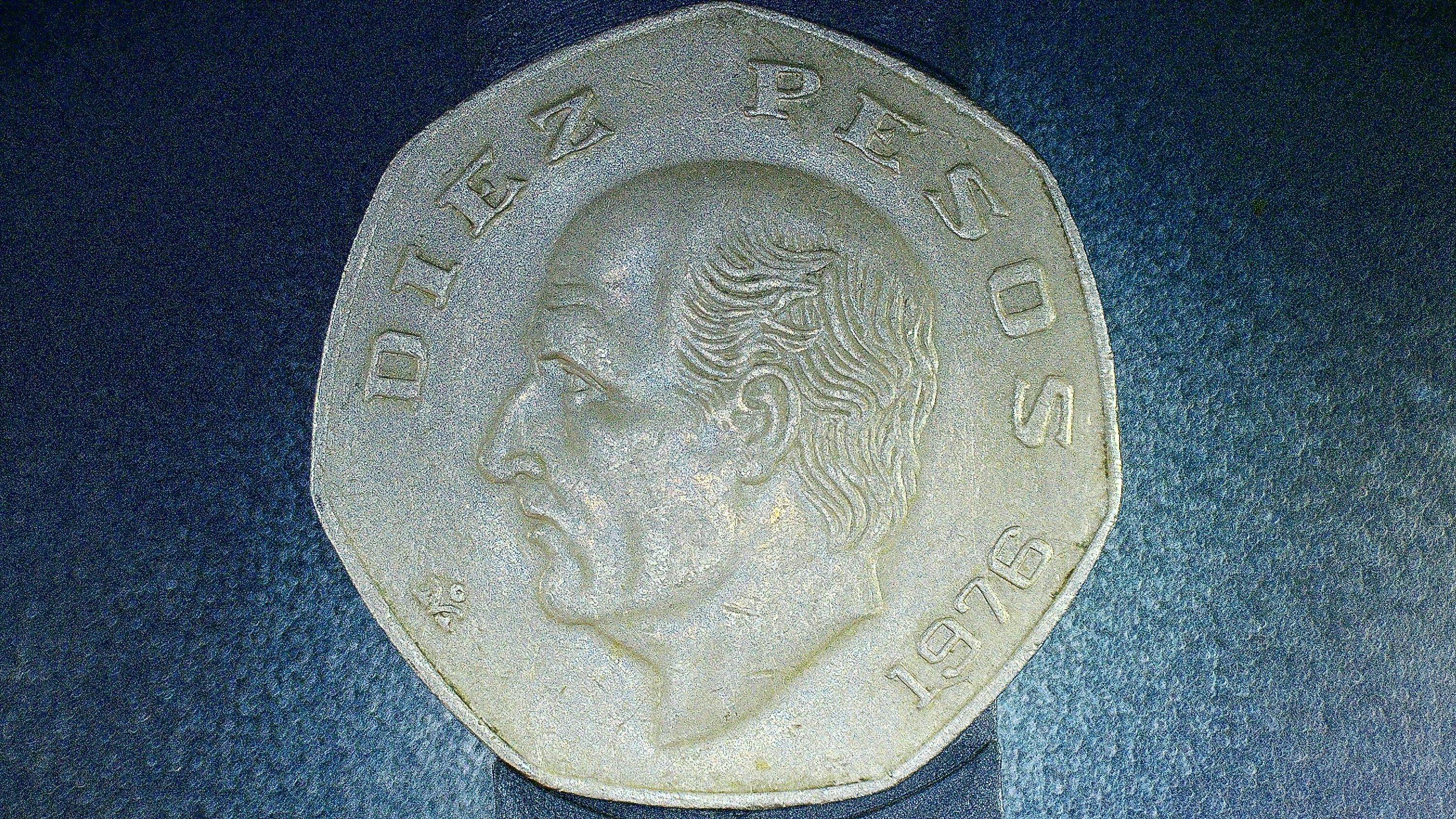 1976, Diez Pesos, 7 Sided, Copper Coin - For Sale, Buy Now Online ...