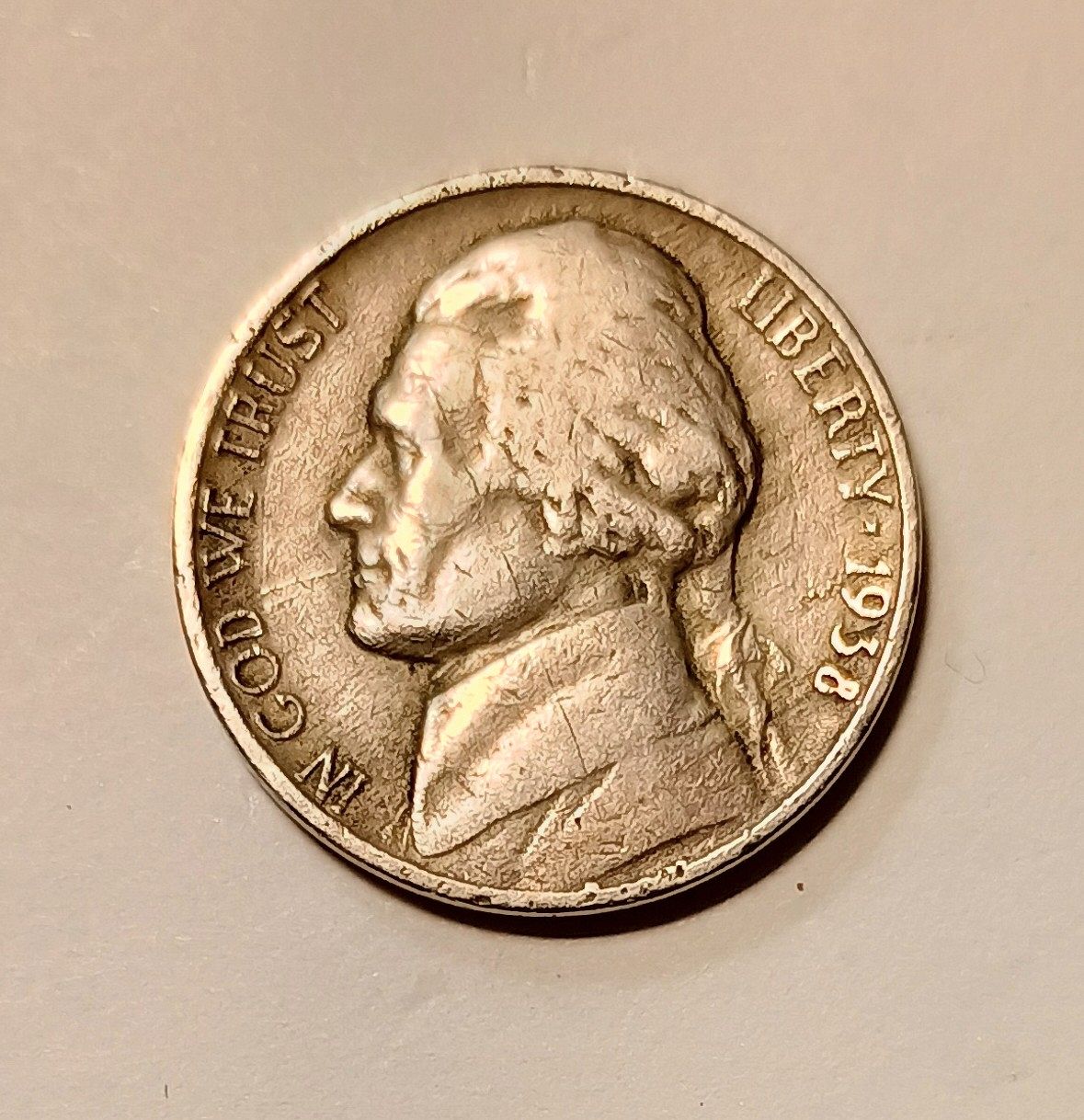 1938 (P) Jefferson 5c Nickel XF 1st year Jefferson Nickel - For Sale ...