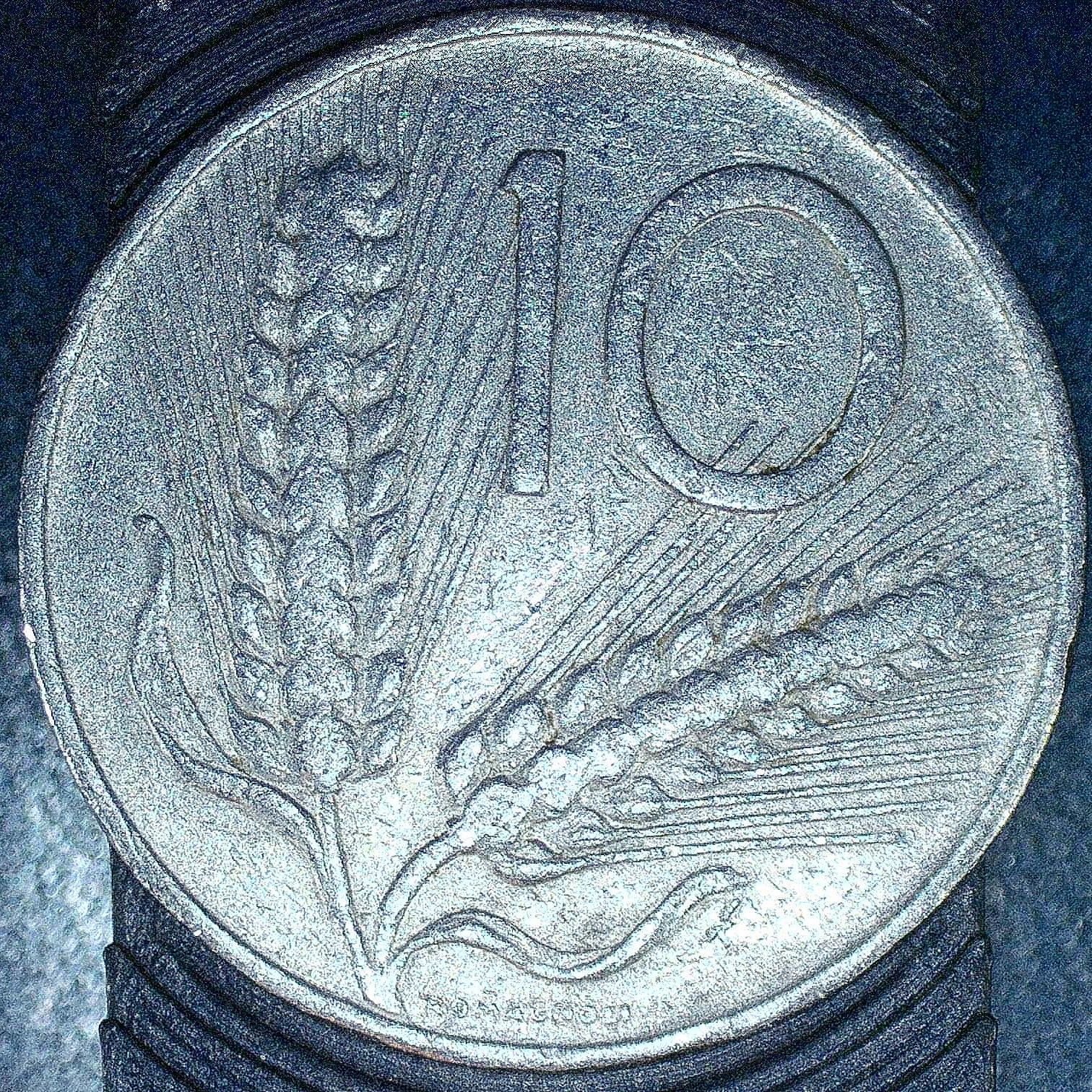 1956 ITALY 10 LIRE -ALUMINUM COMPOSITION COIN - For Sale, Buy Now ...