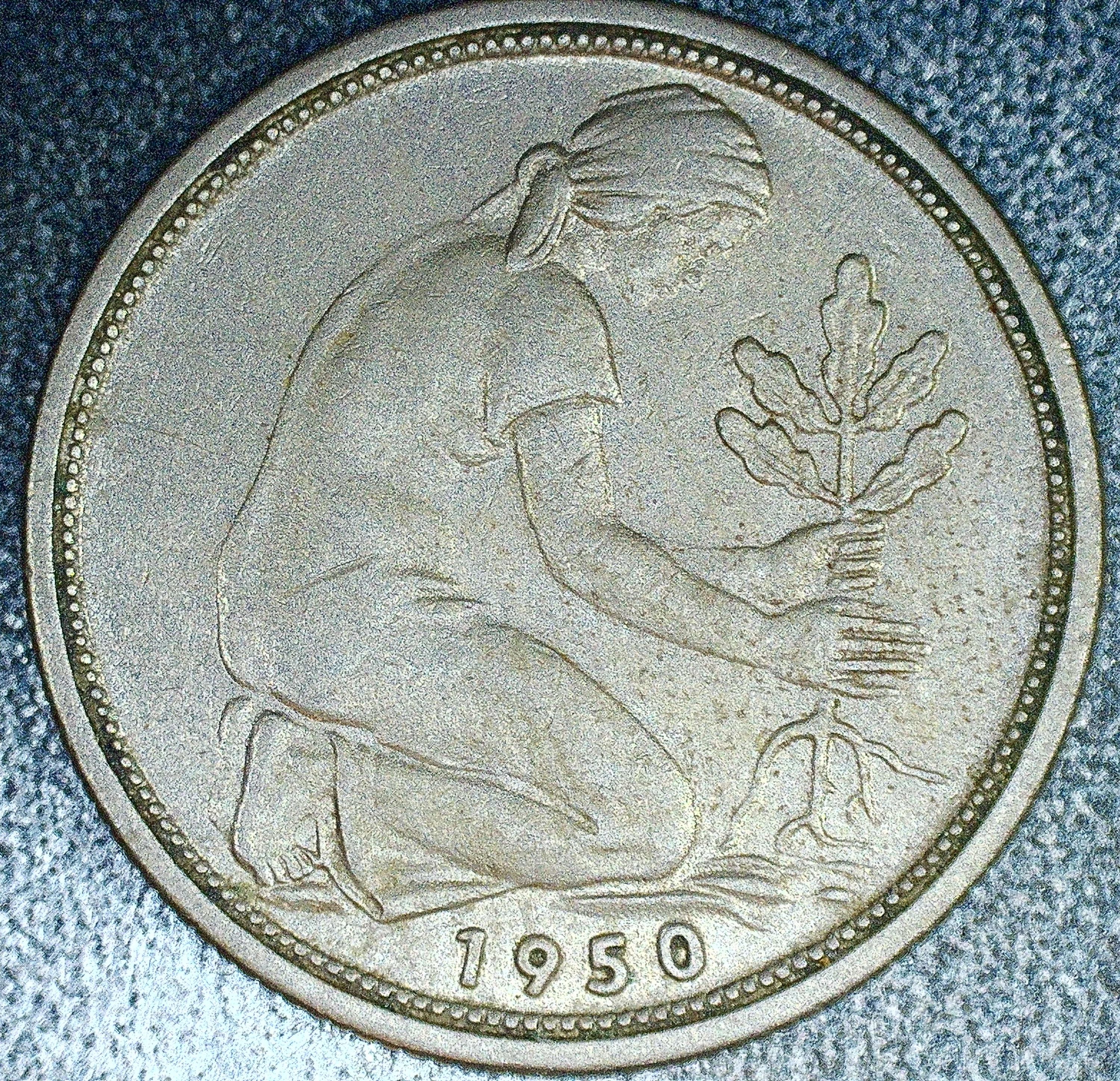 1950 German 50 Pfennig Coin German Empire - For Sale, Buy Now Online ...