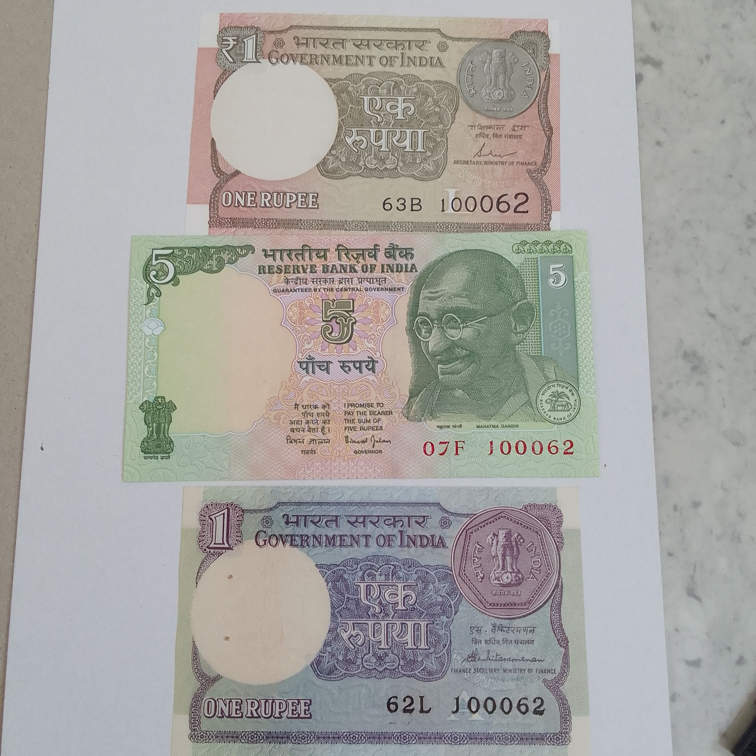 100062 X 3 MATCHING NUMBER India UNC..TRIO - For Sale, Buy Now Online ...