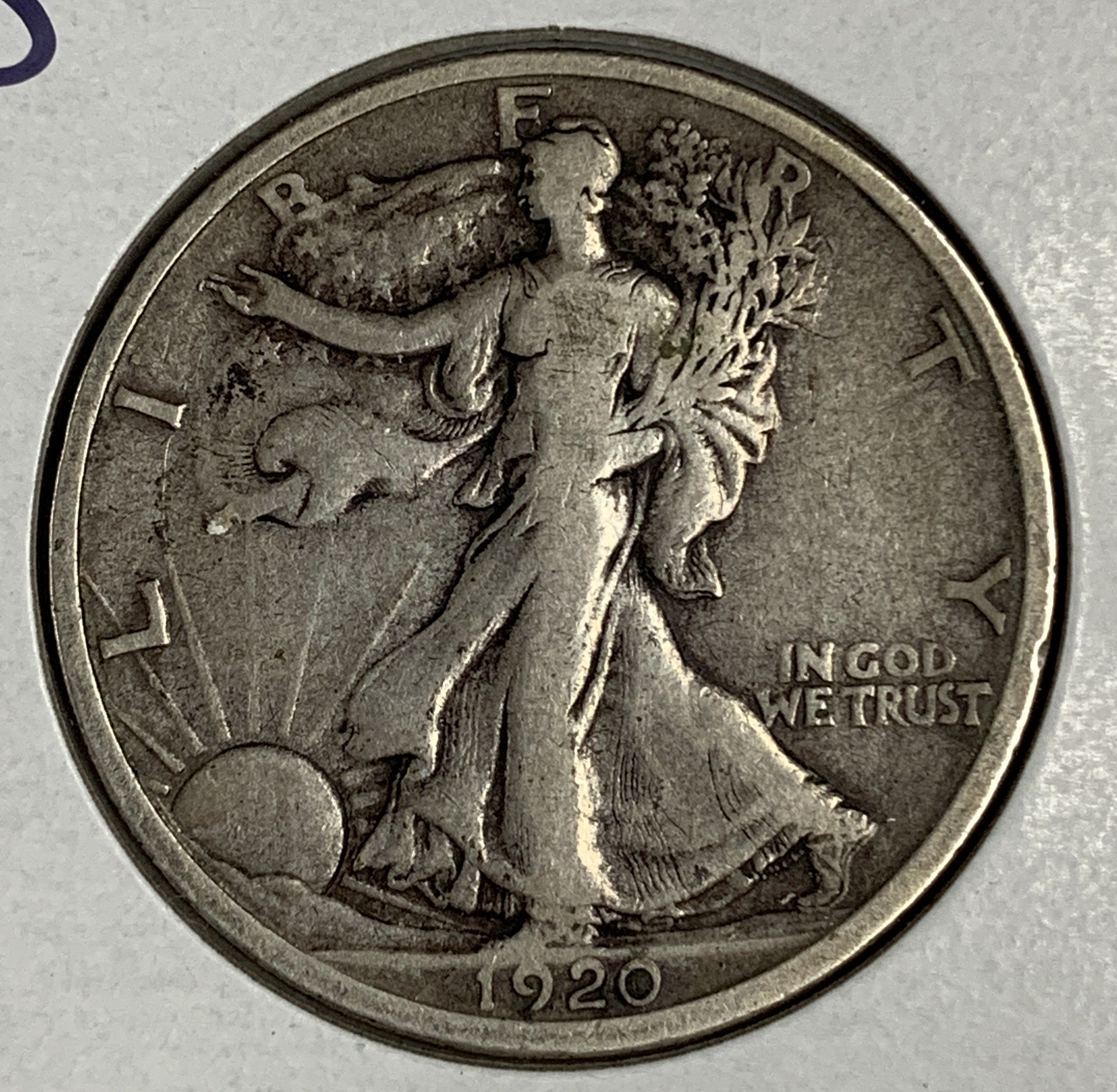 1920-D Walking Liberty Half Dollar, VF20. (8892) - For Sale, Buy Now ...