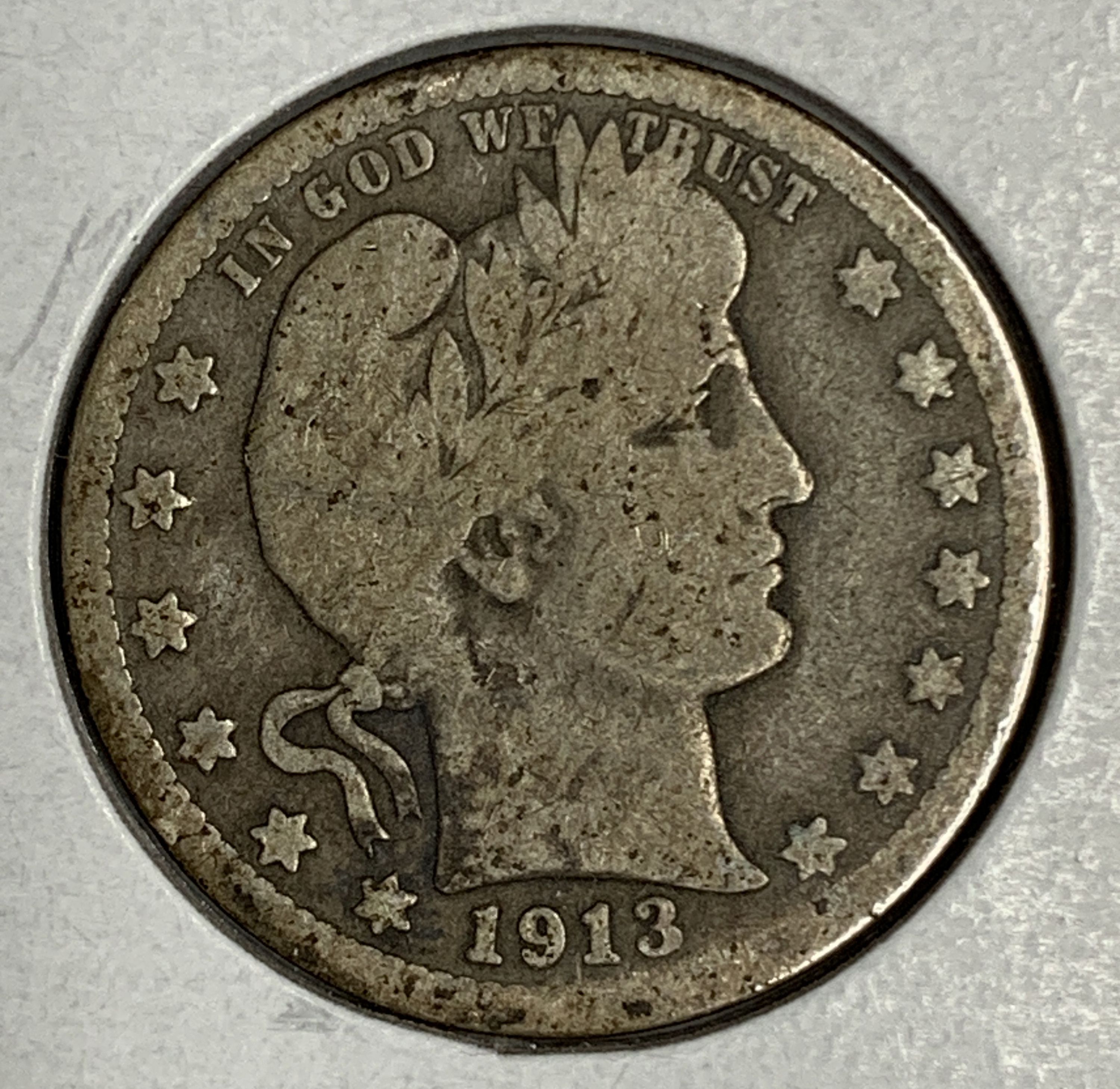 1913-D Barber Quarter, GD (9281) - For Sale, Buy Now Online - Item #910858