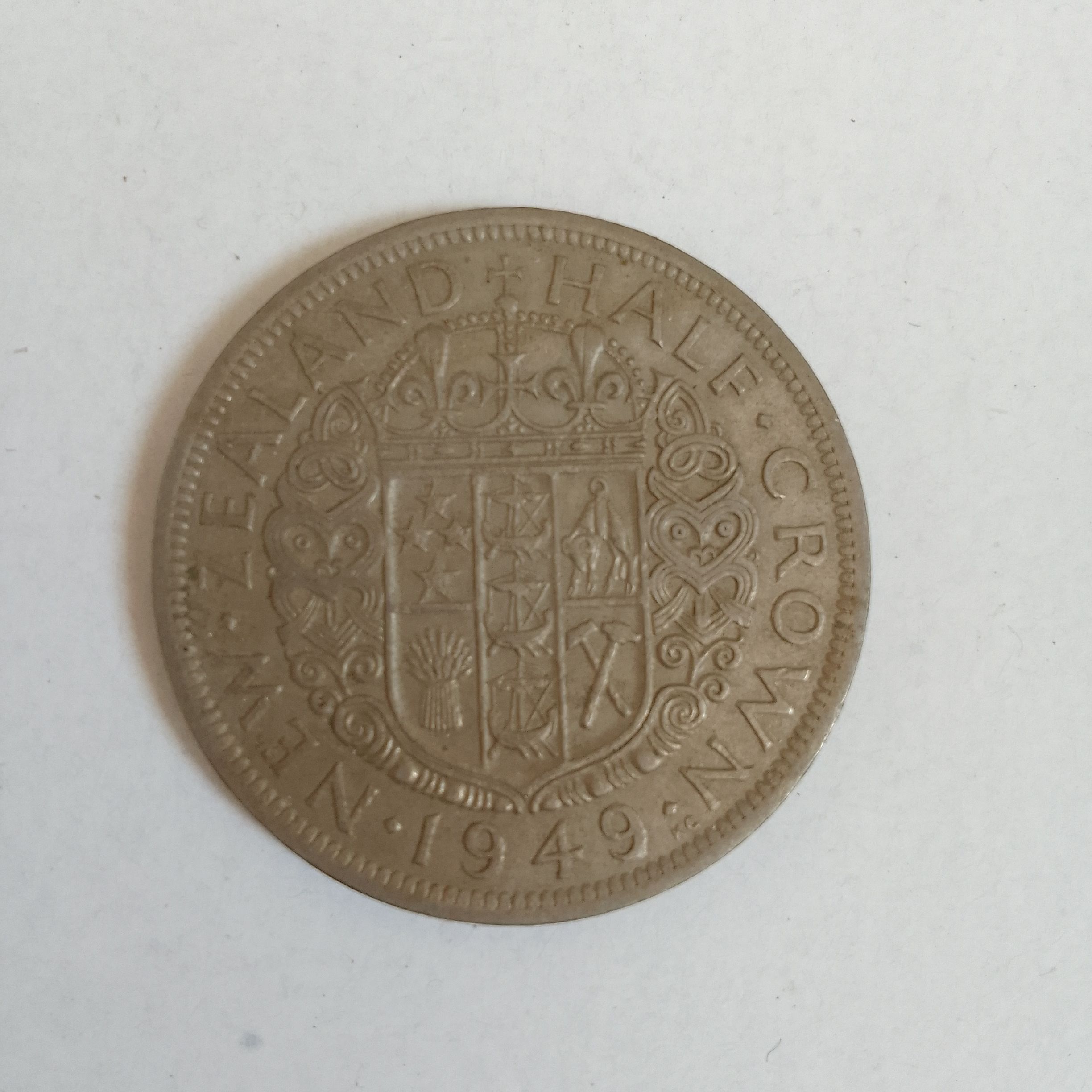 1949 NEW ZEALAND EXTRA FINE.... 1/2 CROWN COIN - For Sale, Buy Now ...
