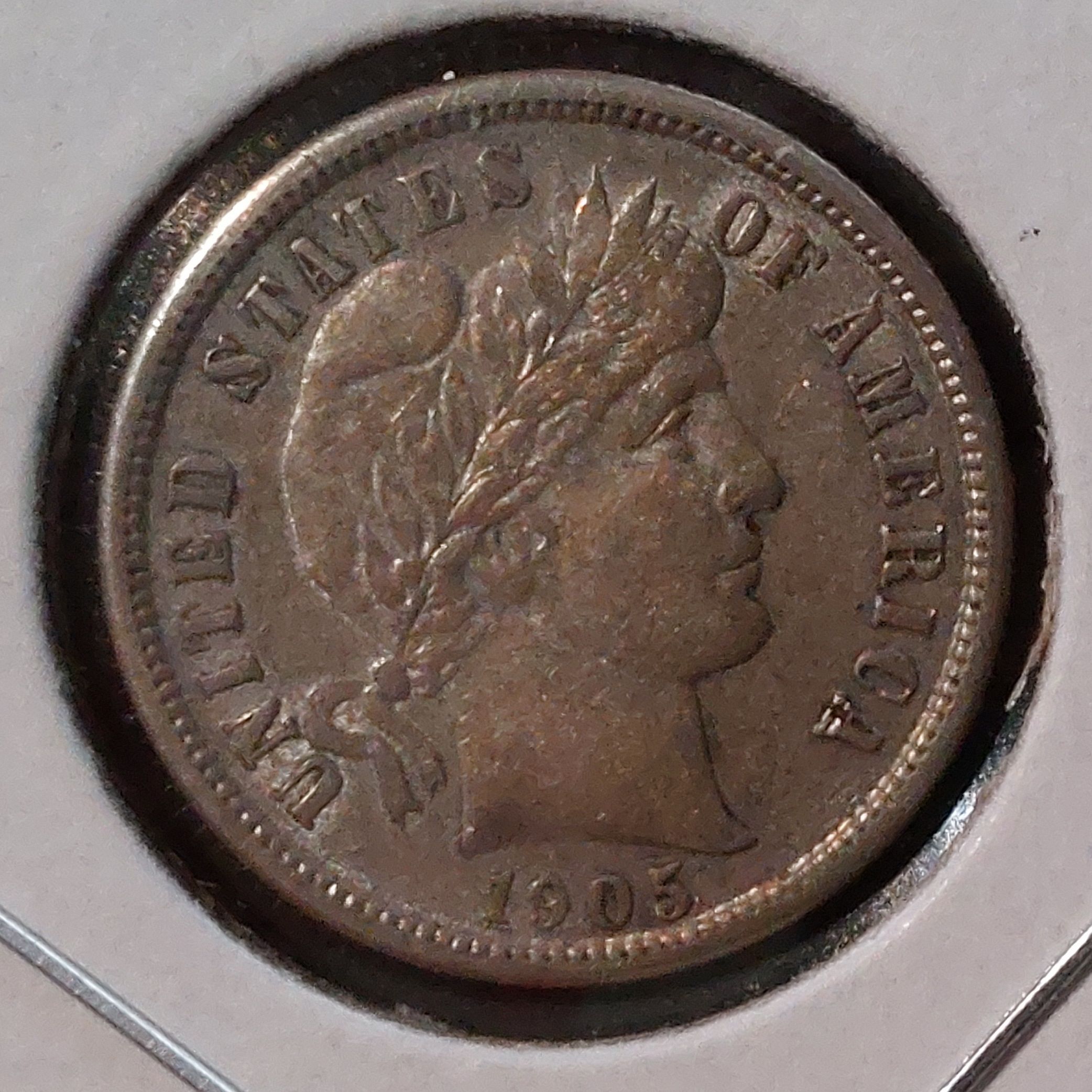 Antique 1905-S Barber 10c US Silver Dime in Lovely Original Condition ...