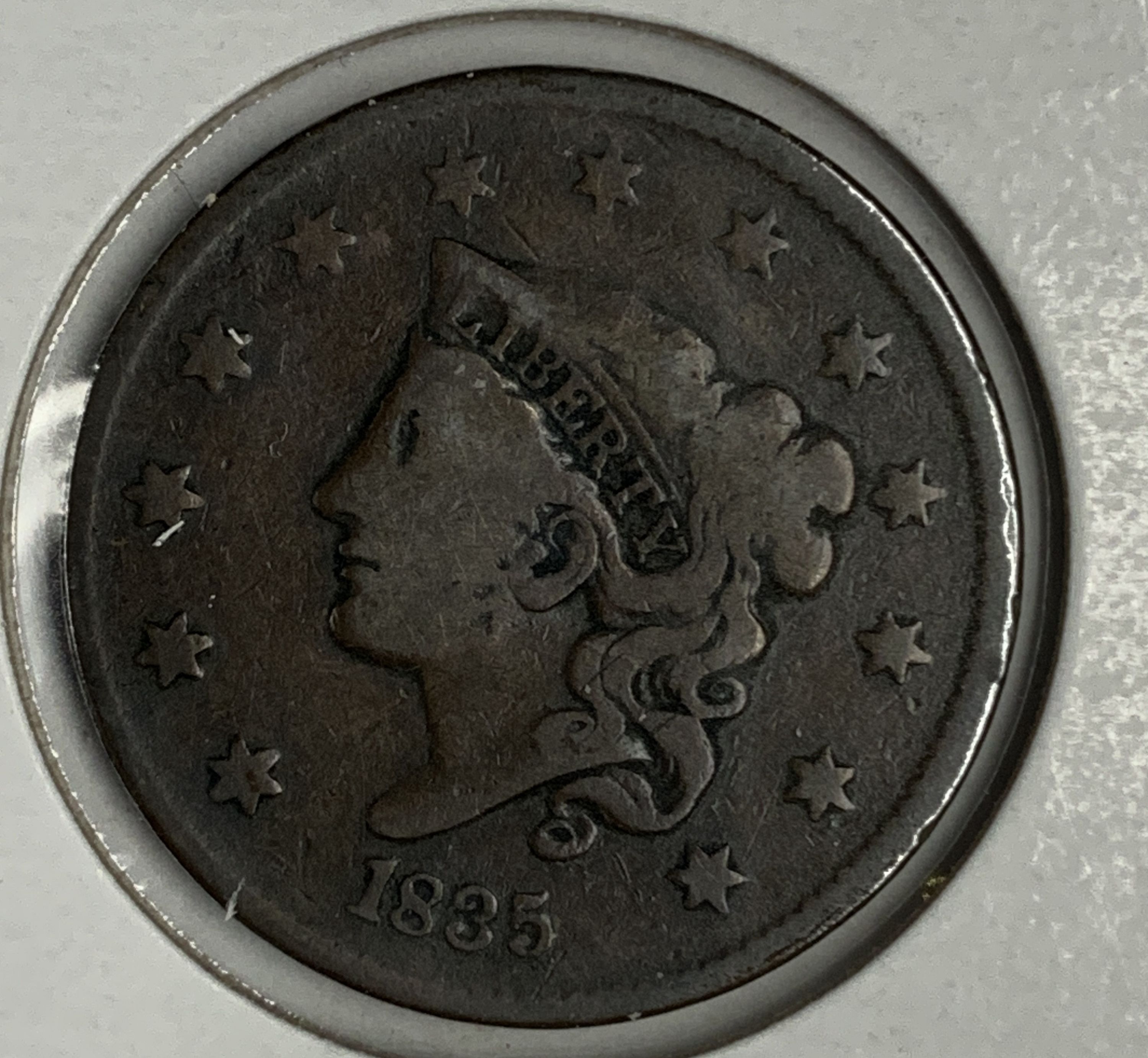 1845 Large Cent VF, S-8, Small-Stars (9335) - For Sale, Buy Now Online ...