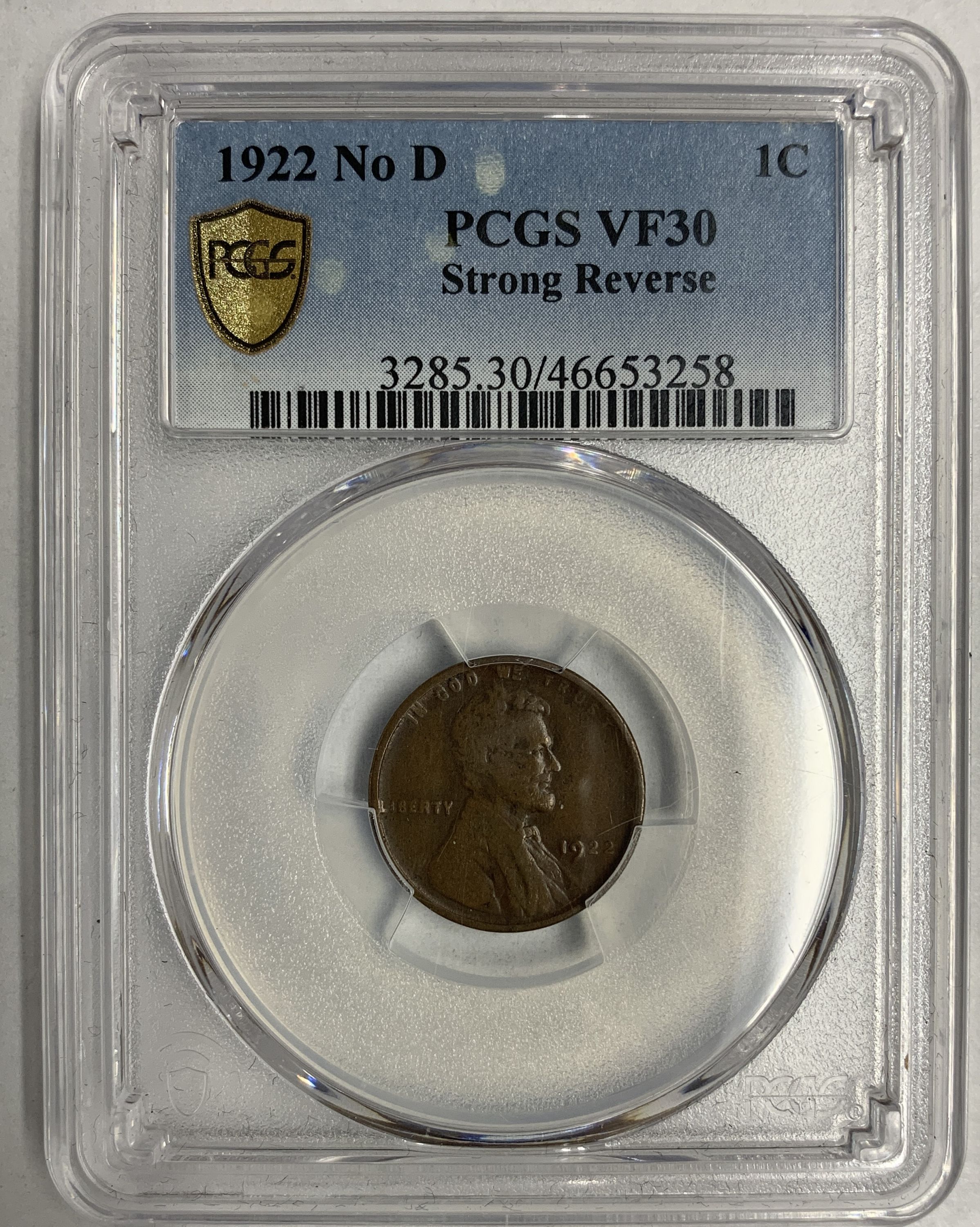 1922 No 'D' Strong Rev. Lincoln Cent, VF30 PCGS (9388) - For Sale, Buy ...