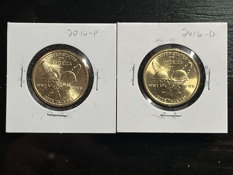 2016-P&D - Code Talkers From WWI and WWII - Native American Dollars - 2 ...