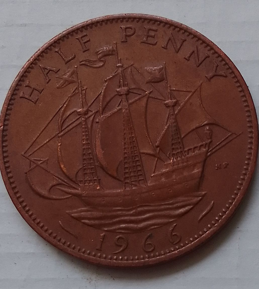 9).....Reduce stoock... ELIZABETH...1966...1/2.. Penny....COIN - For ...