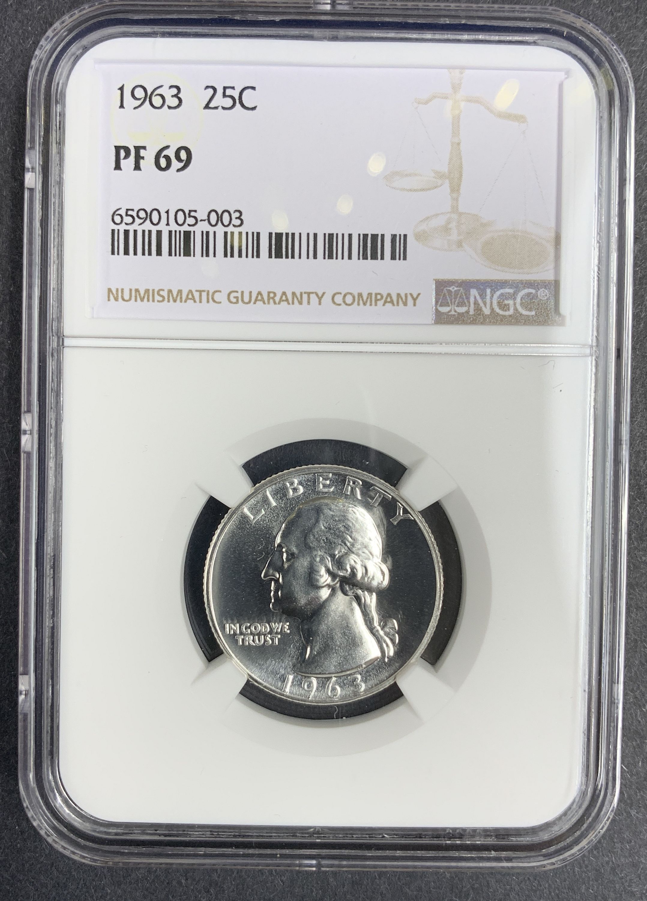 1963 Washington Quarter, PF 69 NGC. (9504) - For Sale, Buy Now Online ...