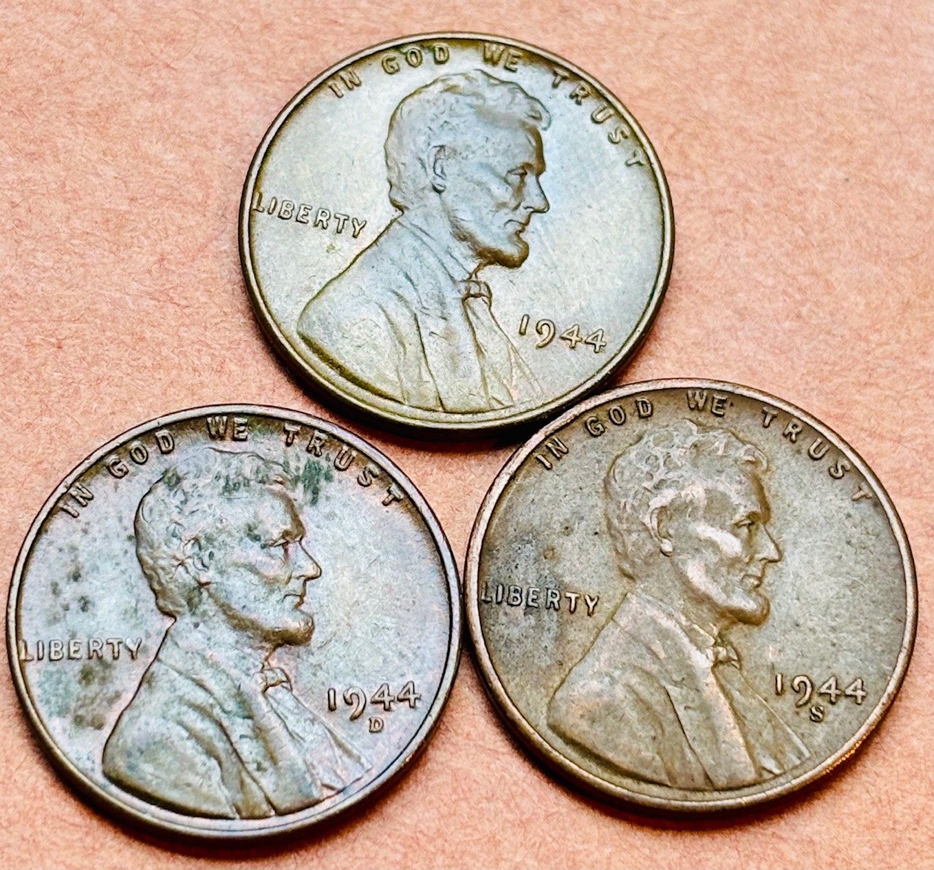 1944-P, 1944-D, 1944-S set of Lincoln wheat cents - For Sale, Buy Now ...