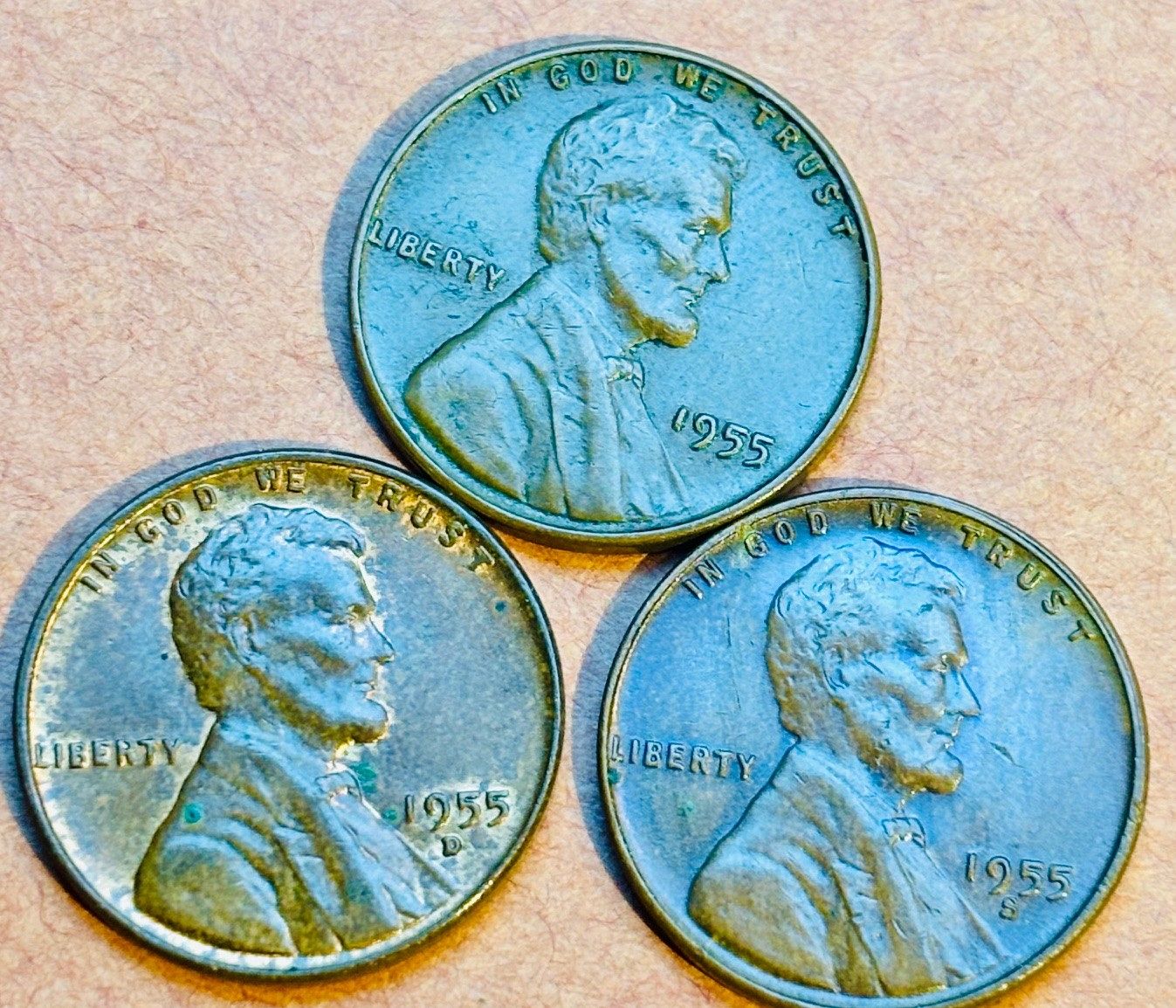 1955-P, 1955-D, 1955-S set of Lincoln wheat cents - For Sale, Buy Now ...