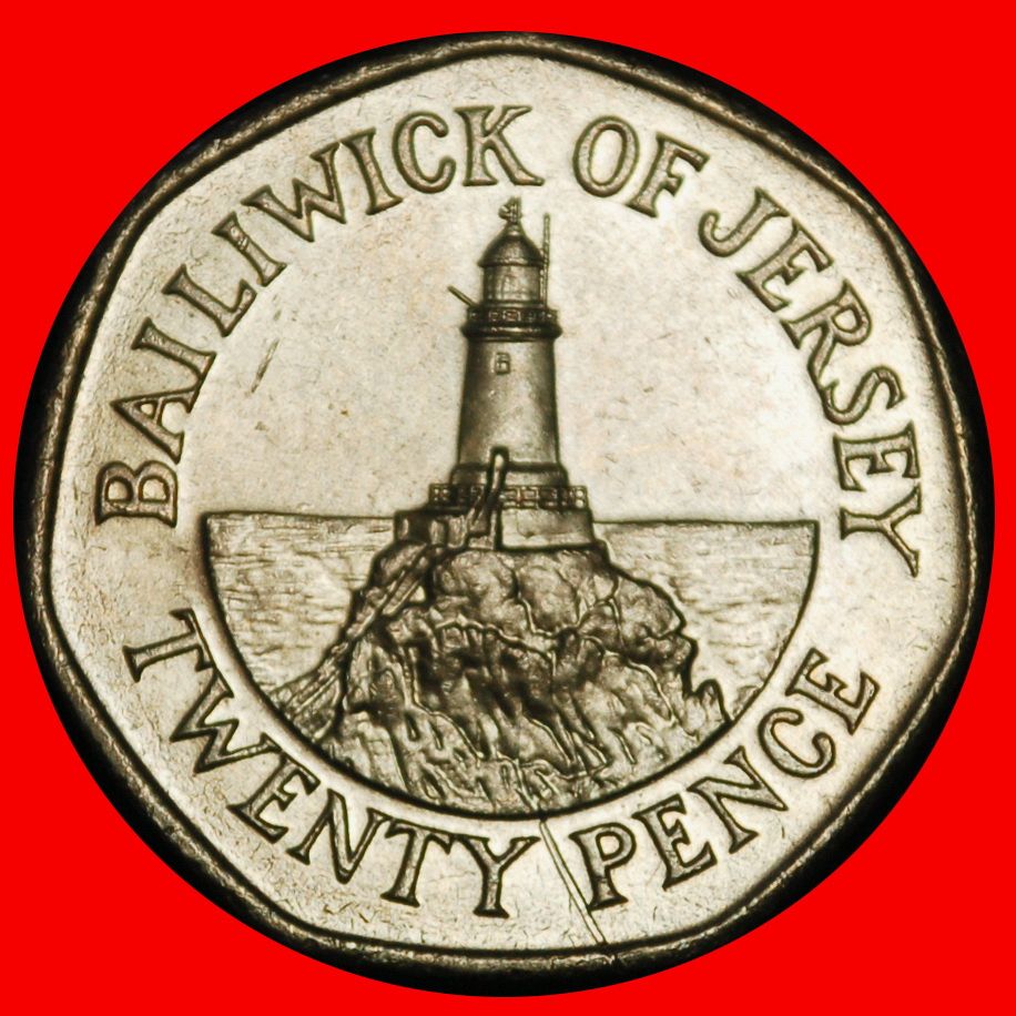 GREAT BRITAIN (1998-2016): JERSEY★ 20 PENCE 1998 LIGHTHOUSE! ELIZABETH ...