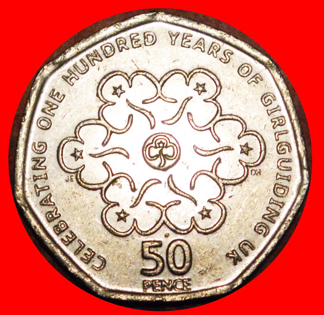 STARS and CLOVER: GREAT BRITAIN ★ 50 PENCE 1910 2010! ELIZABETH II ...