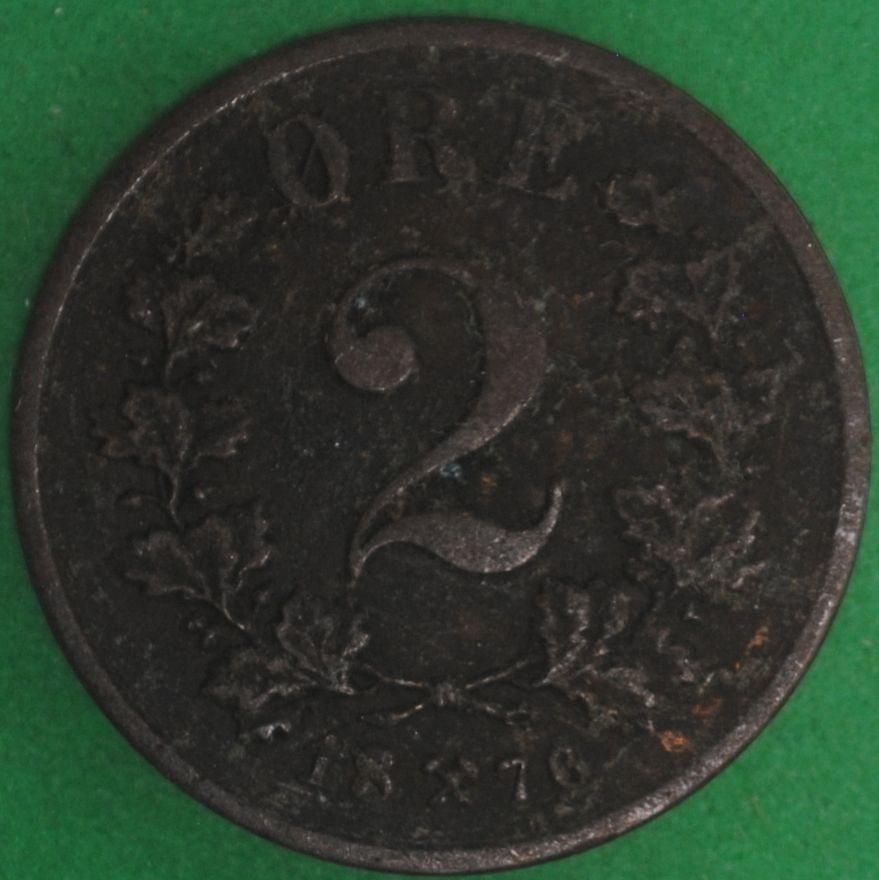 1876 Norway 2 Ore XF - For Sale, Buy Now Online - Item #919449