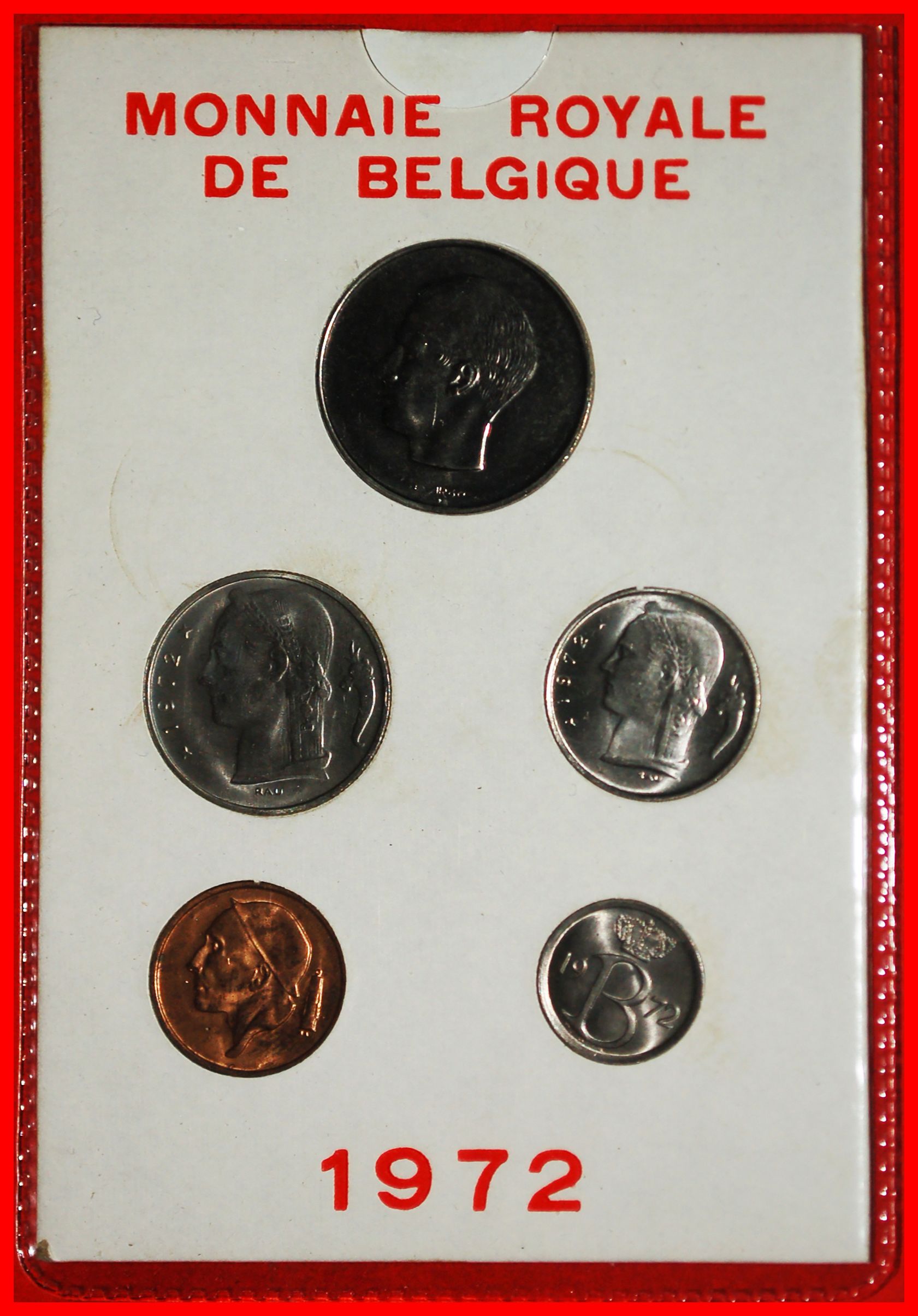 BAUDOUIN I (1951-1993): BELGIUM ★ FDC MINT SET 1972 (5 COINS) FRENCH ...