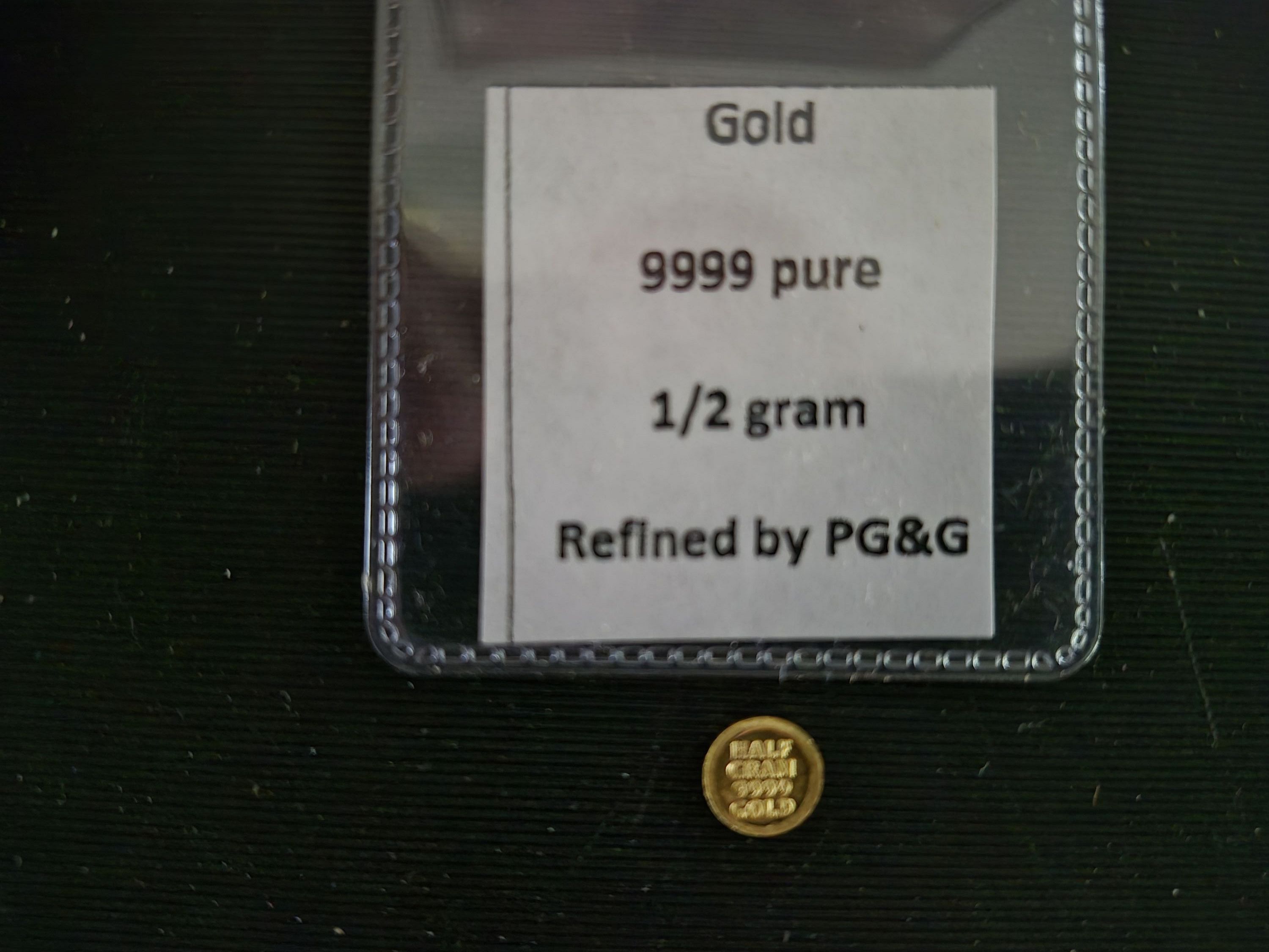 1/2 GRAM .999 GOLD ROUND BULLION PG&G UNC - For Sale, Buy Now Online ...
