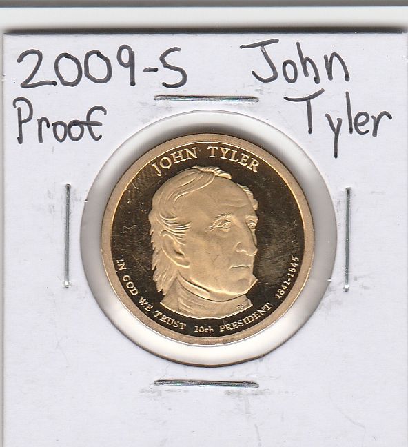 2009 S PROOF JOHN TYLER GOLDEN DOLLAR - For Sale, Buy Now Online - Item ...