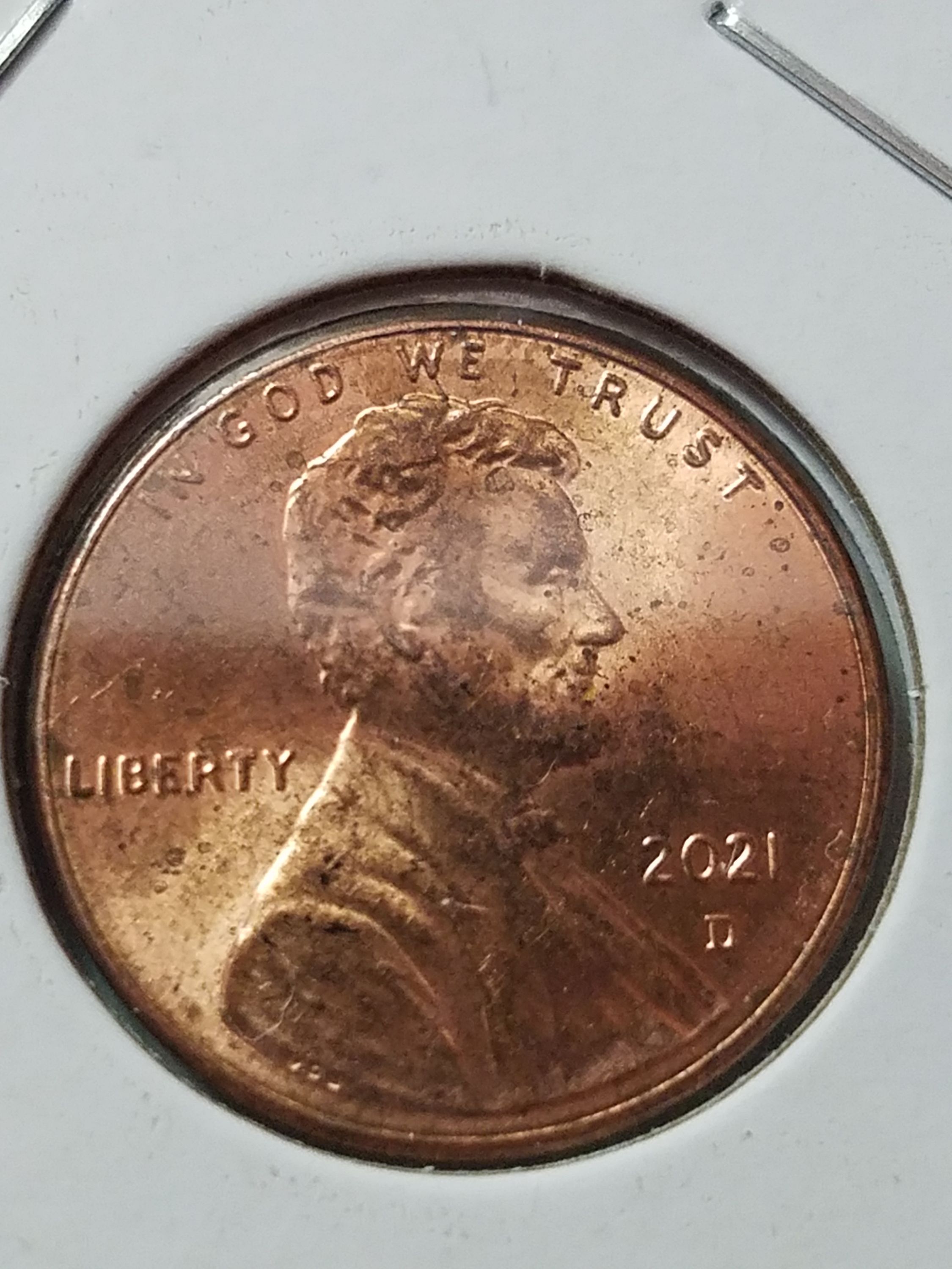 2021 D Lincoln Shield Cent Penny SPIKED HEAD Error Variety Die Break ...