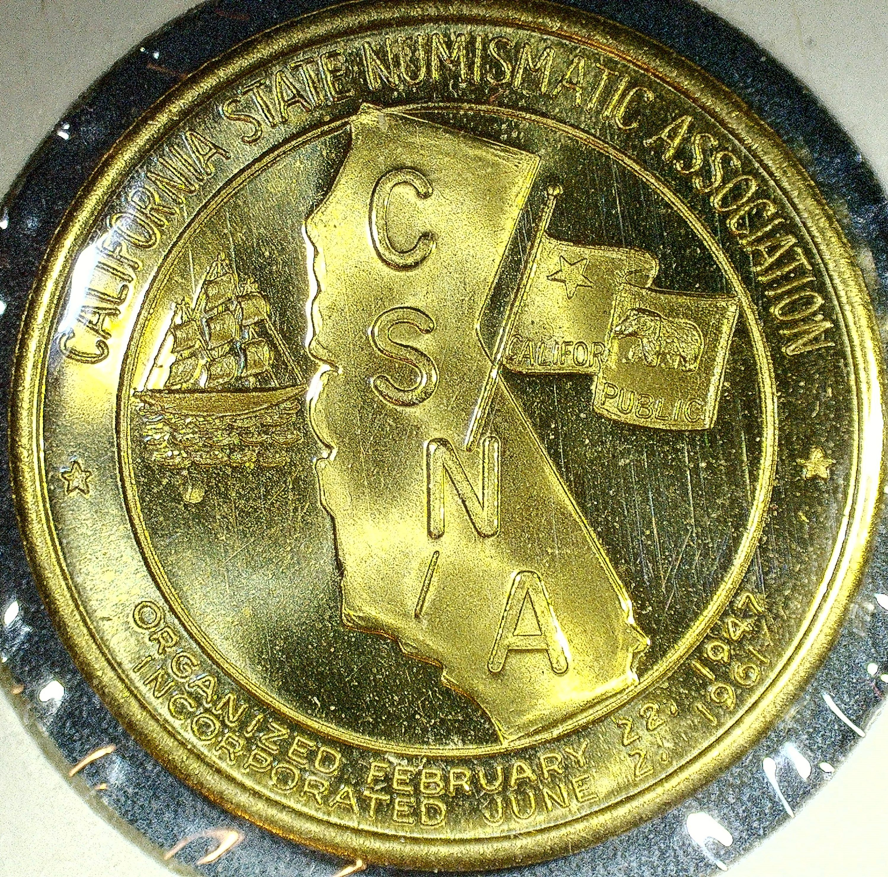 1976 CALIFORNIA NUMISMATIC ASSN. SUTTERS FORT SACRAMENTO Medal/Token 27 ...