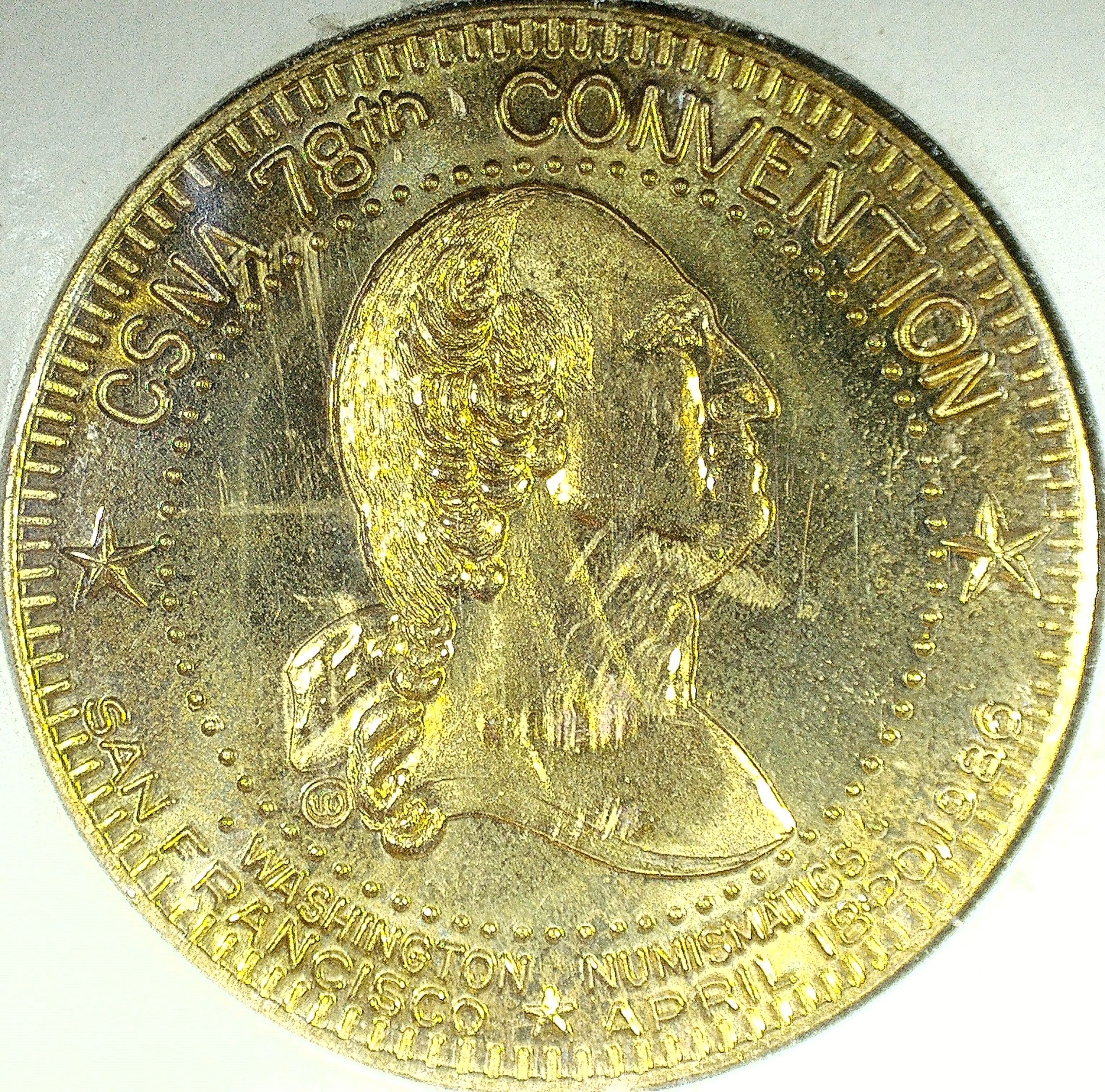 1986 George Washington CSNA 78th Convention Medal/Token 27 G - For Sale ...