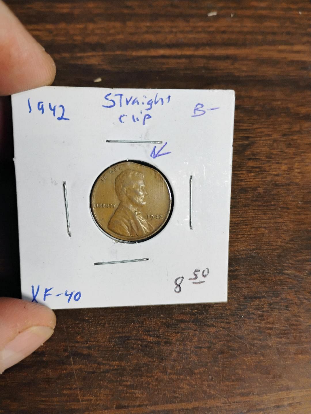 1942 LINCOLN WHEAT CENT XF-40 STRAIGHT CLIP ERROR COIN - For Sale, Buy ...