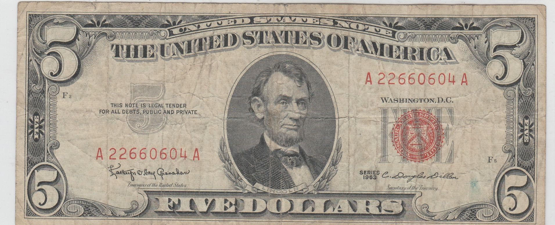 1963 RED SEAL UNITED STATES NOTE - For Sale, Buy Now Online - Item #925452